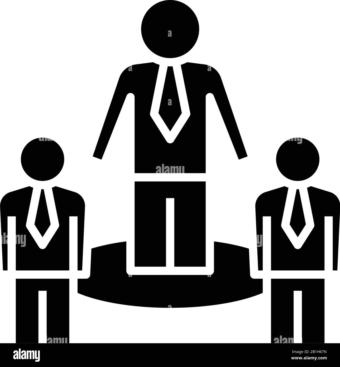 Big boss black icon, concept illustration, vector flat symbol, glyph ...