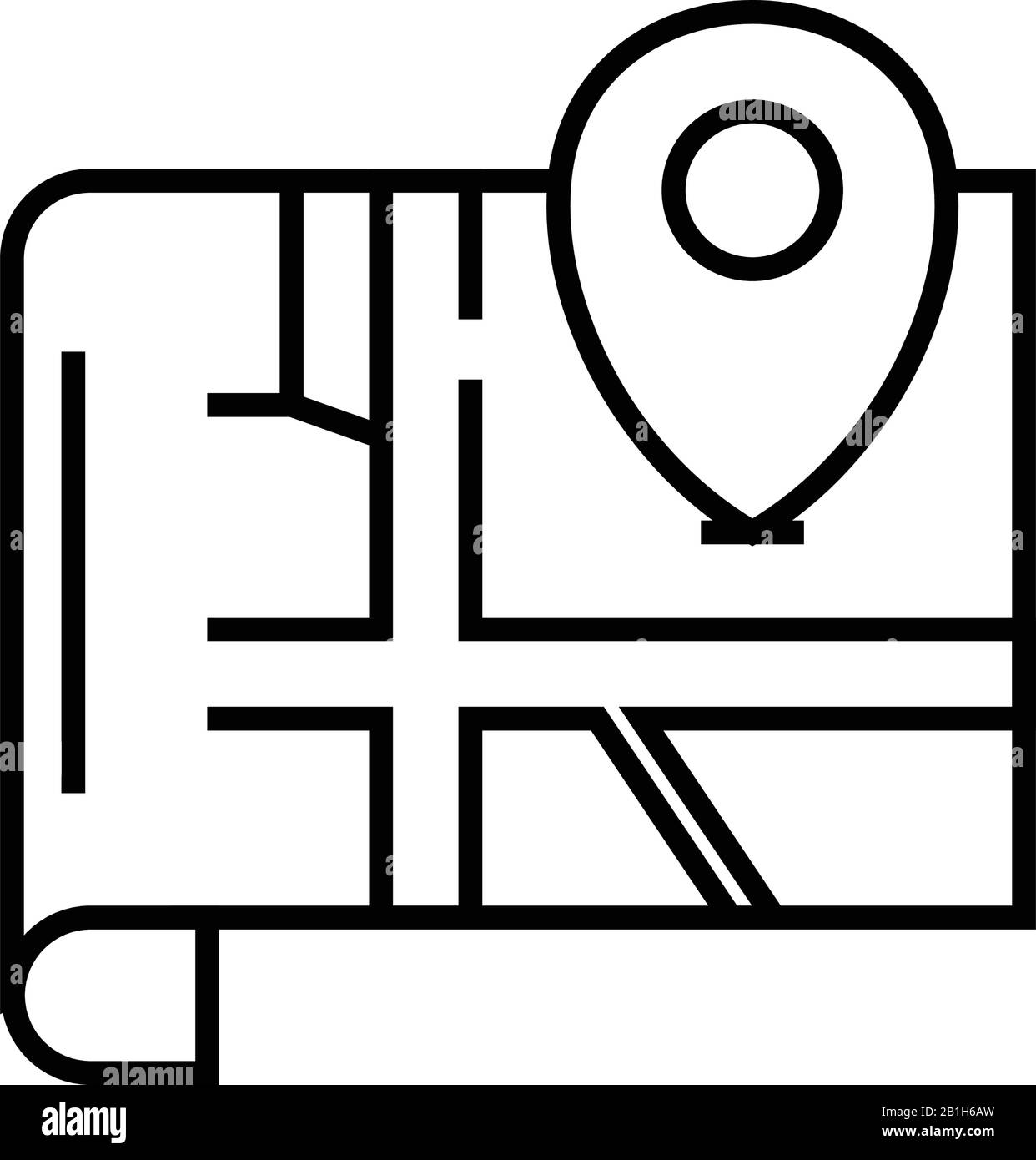 Geo location line icon, concept sign, outline vector illustration ...