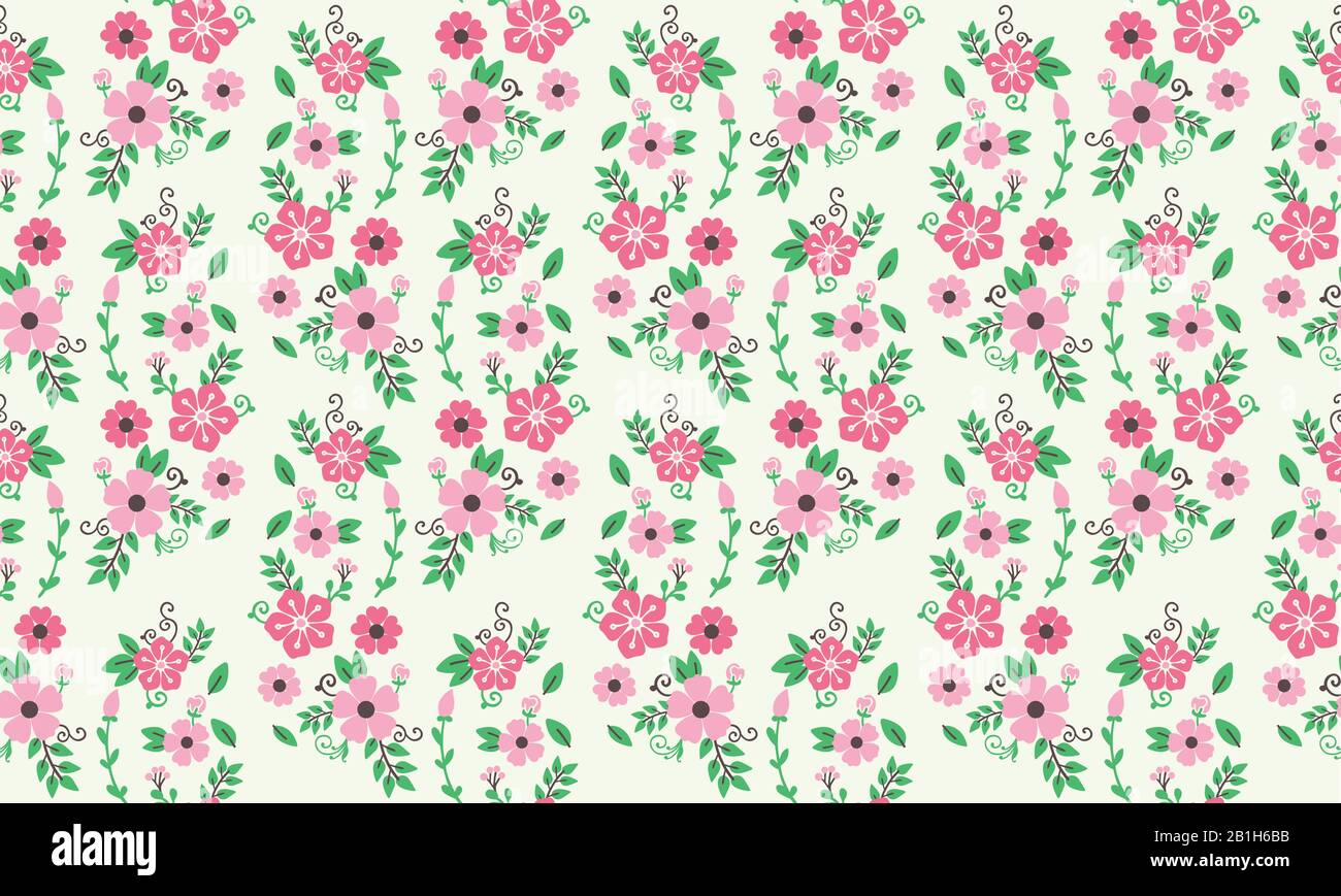 Modern spring flower, with leaf and flower pattern background design ...