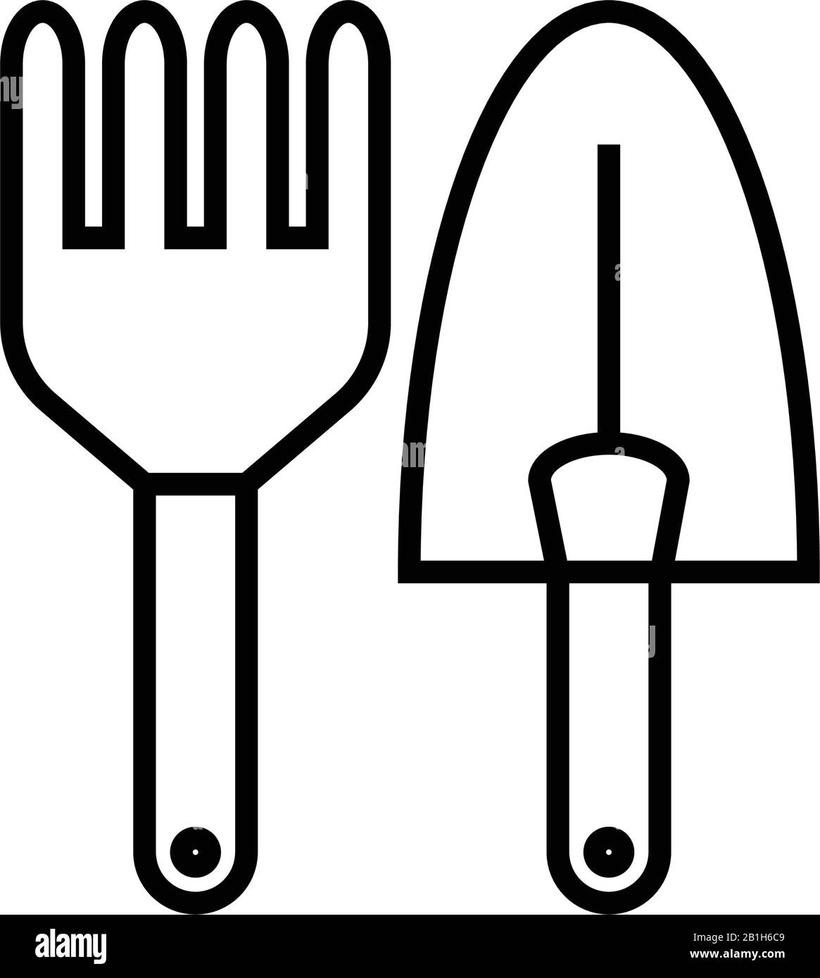 Garden tools line icon, concept sign, outline vector illustration ...