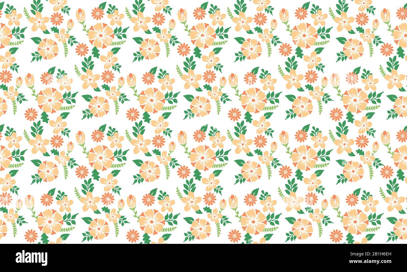 Seamless floral pattern background for spring, with leaf and flower ...