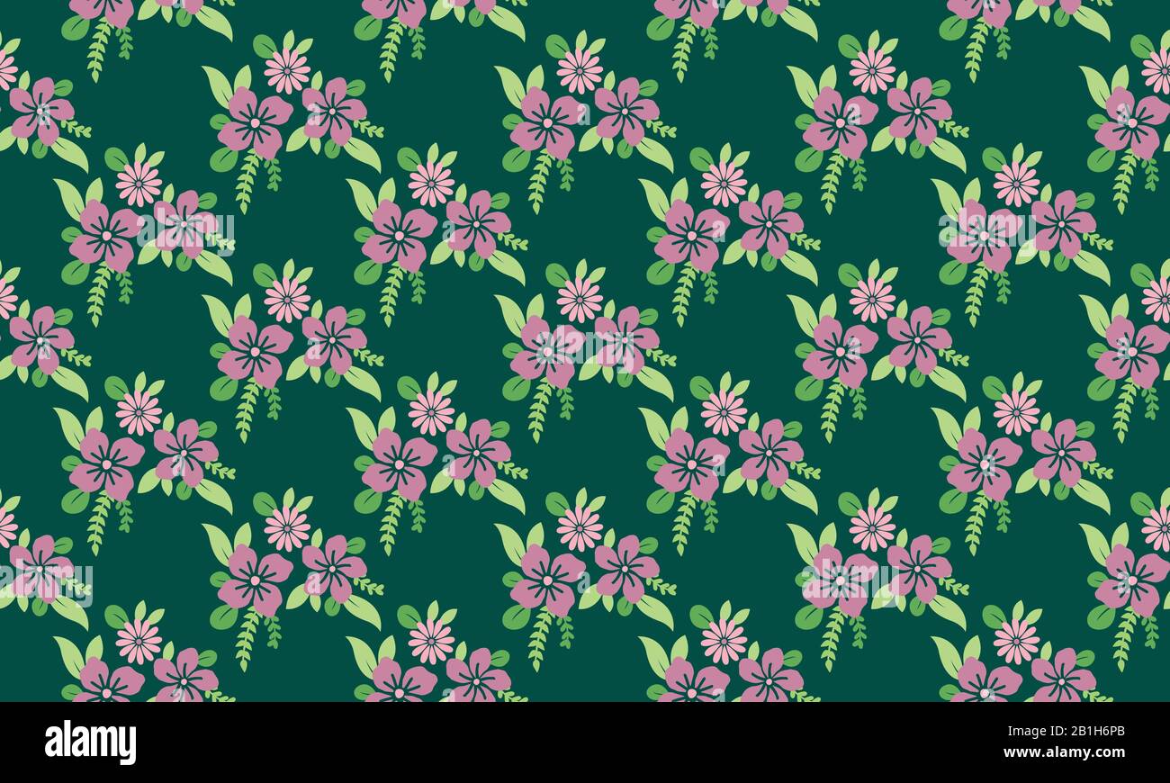 Elegant wallpaper for spring, with beautiful leaf and flower pattern ...