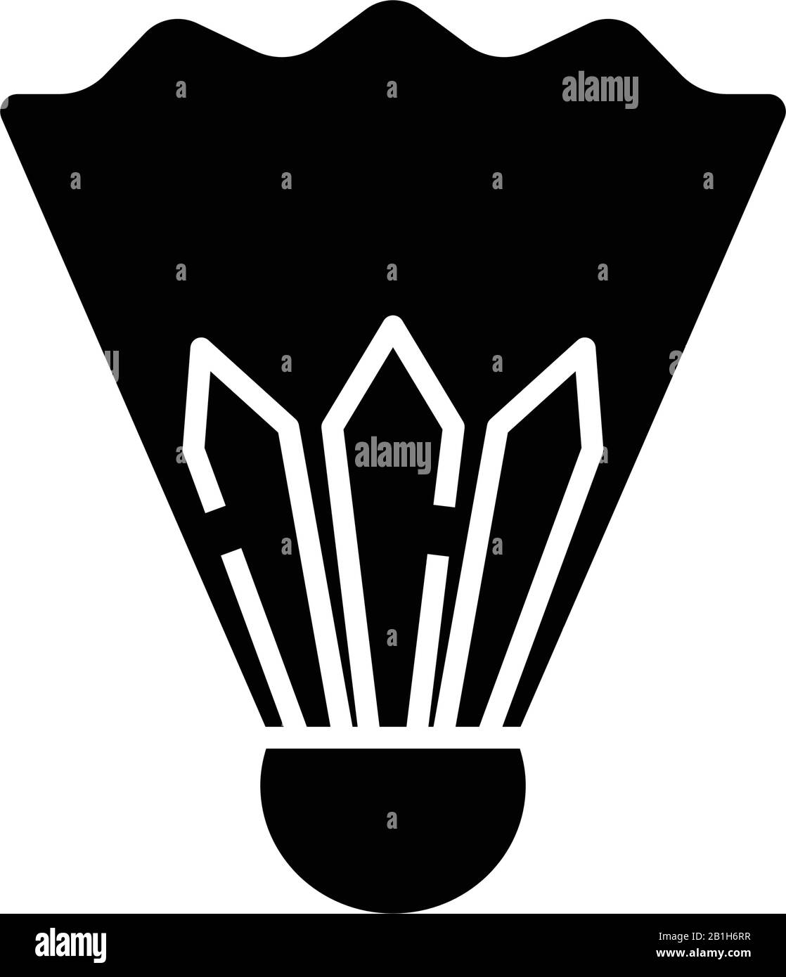 Badminton shuttlecock black icon, concept illustration, vector flat ...