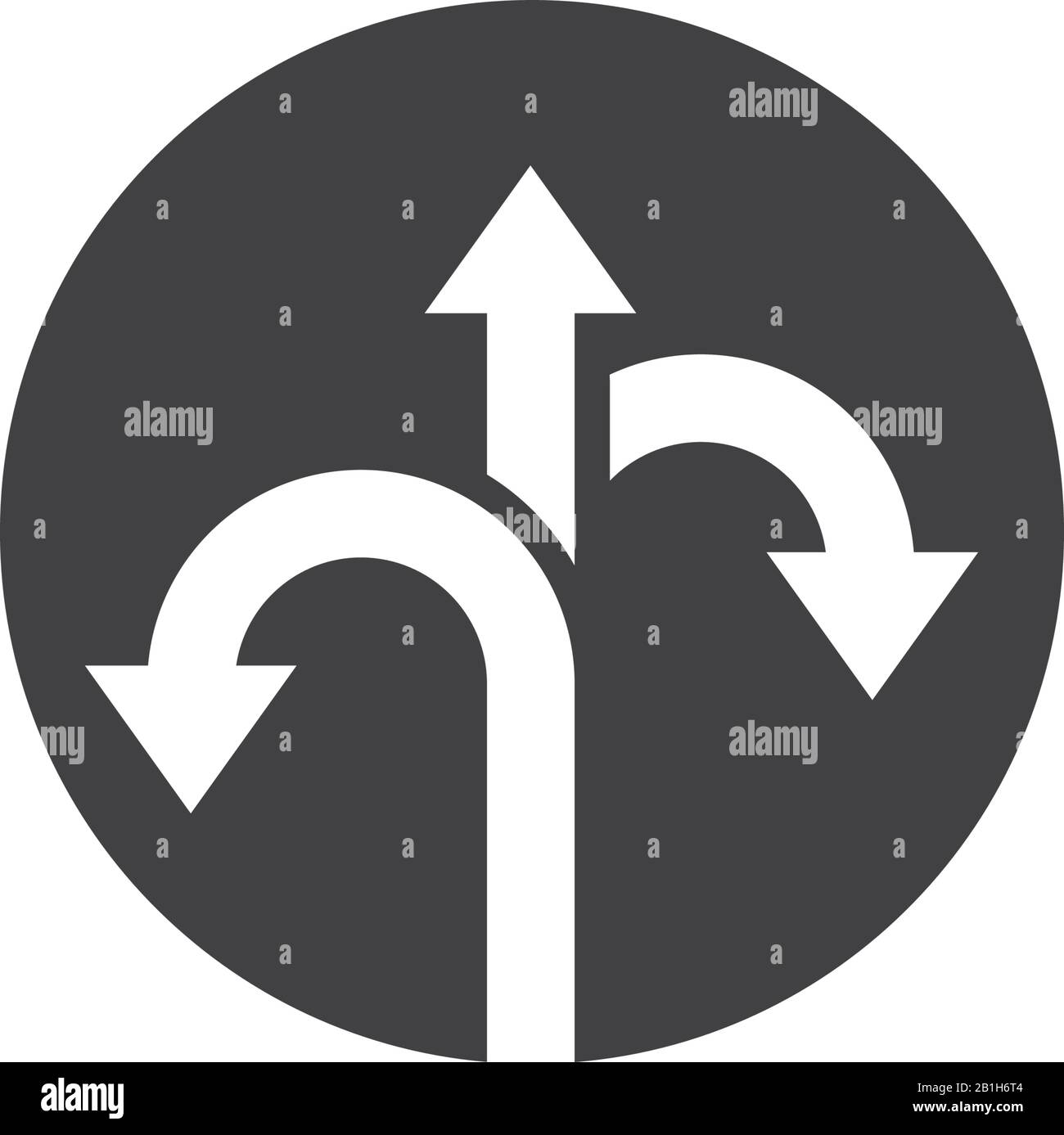 Traffic flow direction sign Stock Vector Images - Alamy