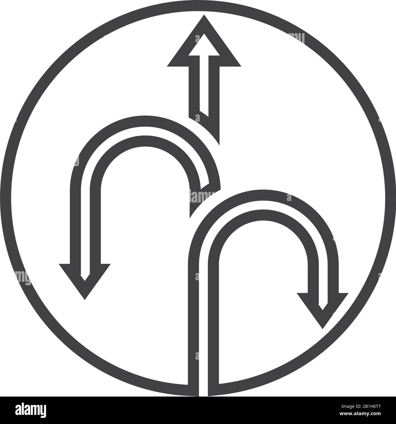 Traffic flow direction sign Stock Vector Images - Alamy