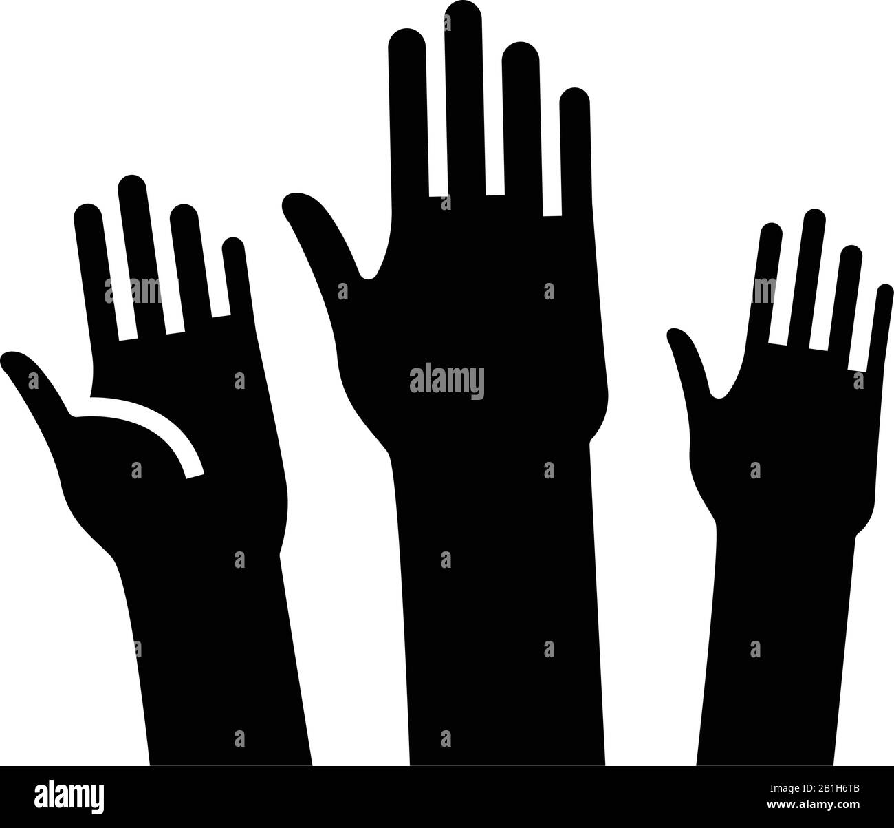 Active hands black icon, concept illustration, vector flat symbol ...