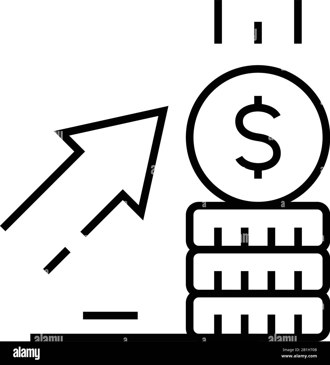 Financial management line icon, concept sign, outline vector ...