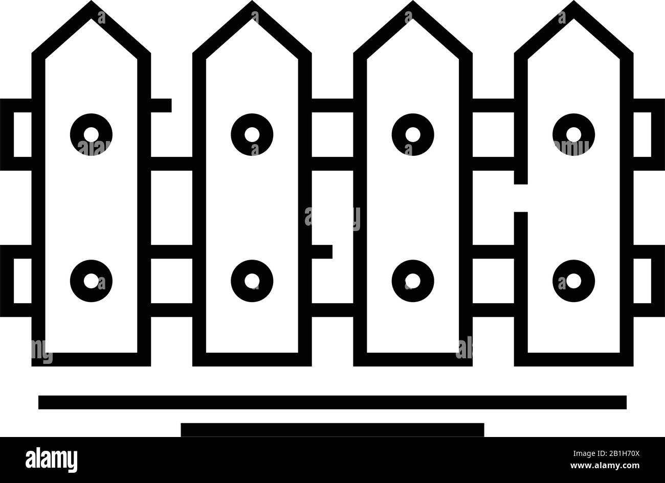 Fencing place line icon, concept sign, outline vector illustration ...