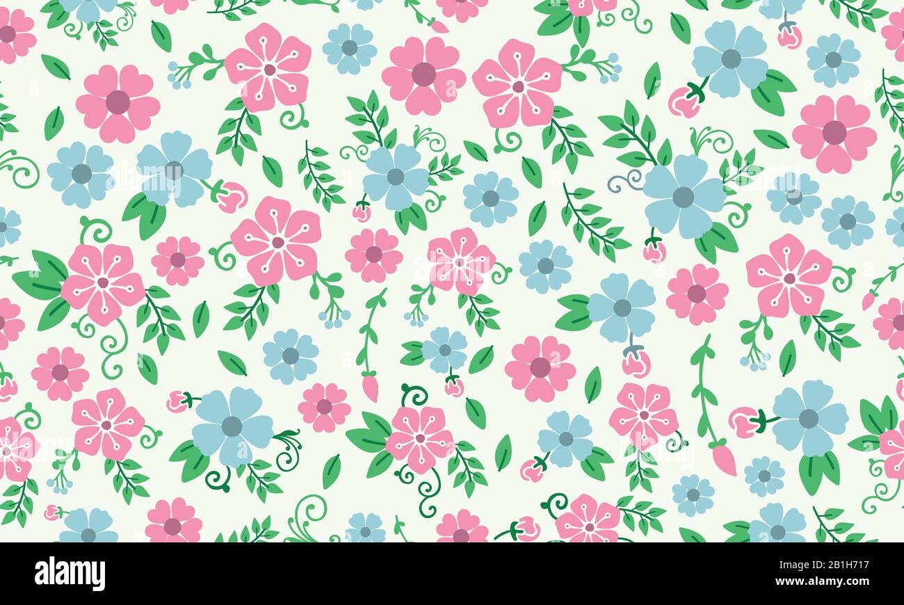 Modern spring flower, with leaf and flower pattern background design ...