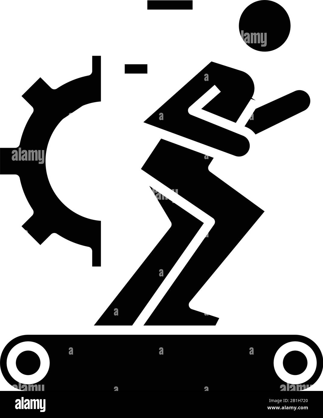 Automatic process black icon, concept illustration, vector flat symbol ...