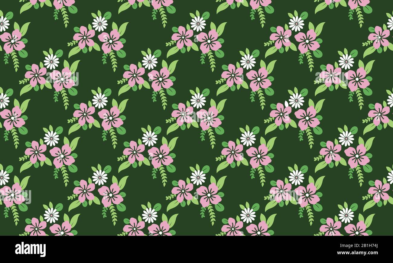 Elegant wallpaper for spring, with beautiful leaf and flower pattern ...