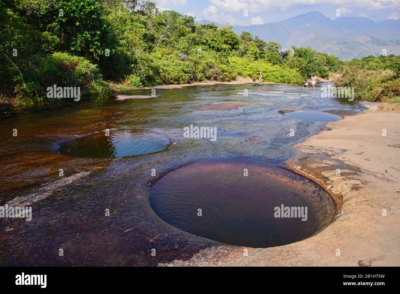 Enjoying the deep natural swimming holes of Las Gachas, Guadalupe ...