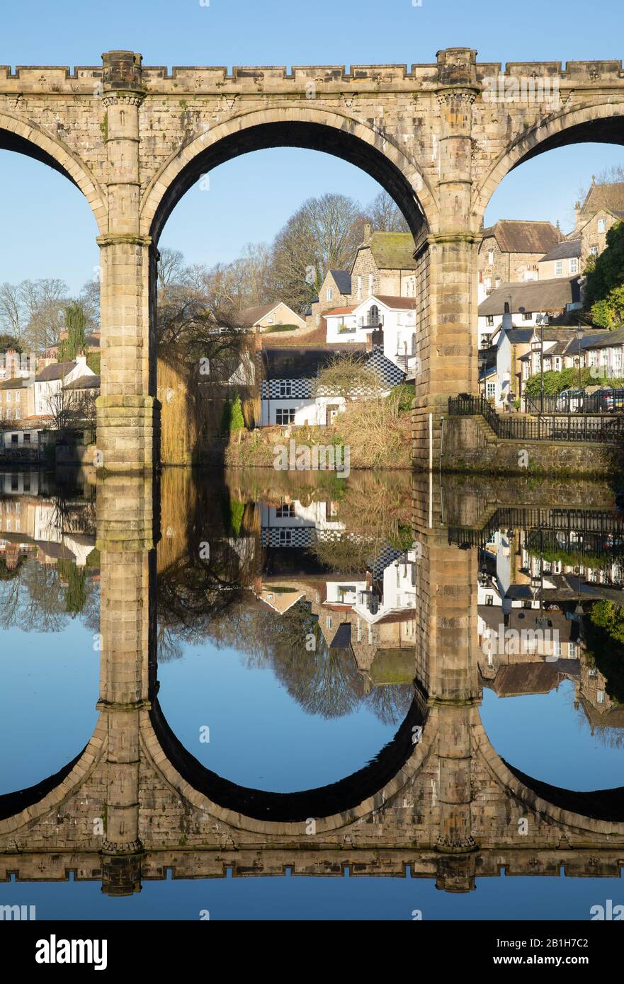 Knaresborough railway viaduct in Yorkshire England Stock Photo - Alamy