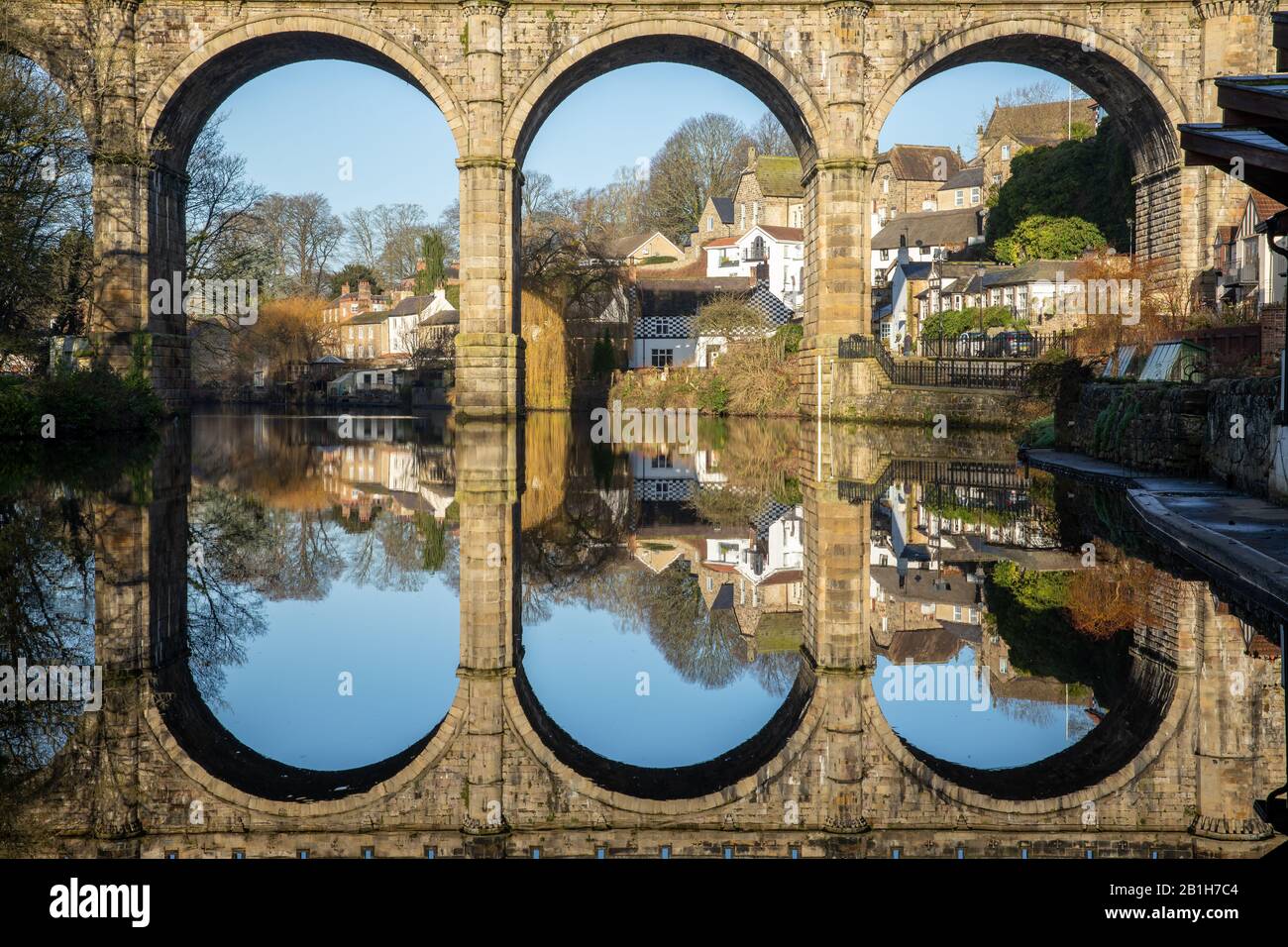 Knaresborough railway viaduct in Yorkshire England Stock Photo - Alamy
