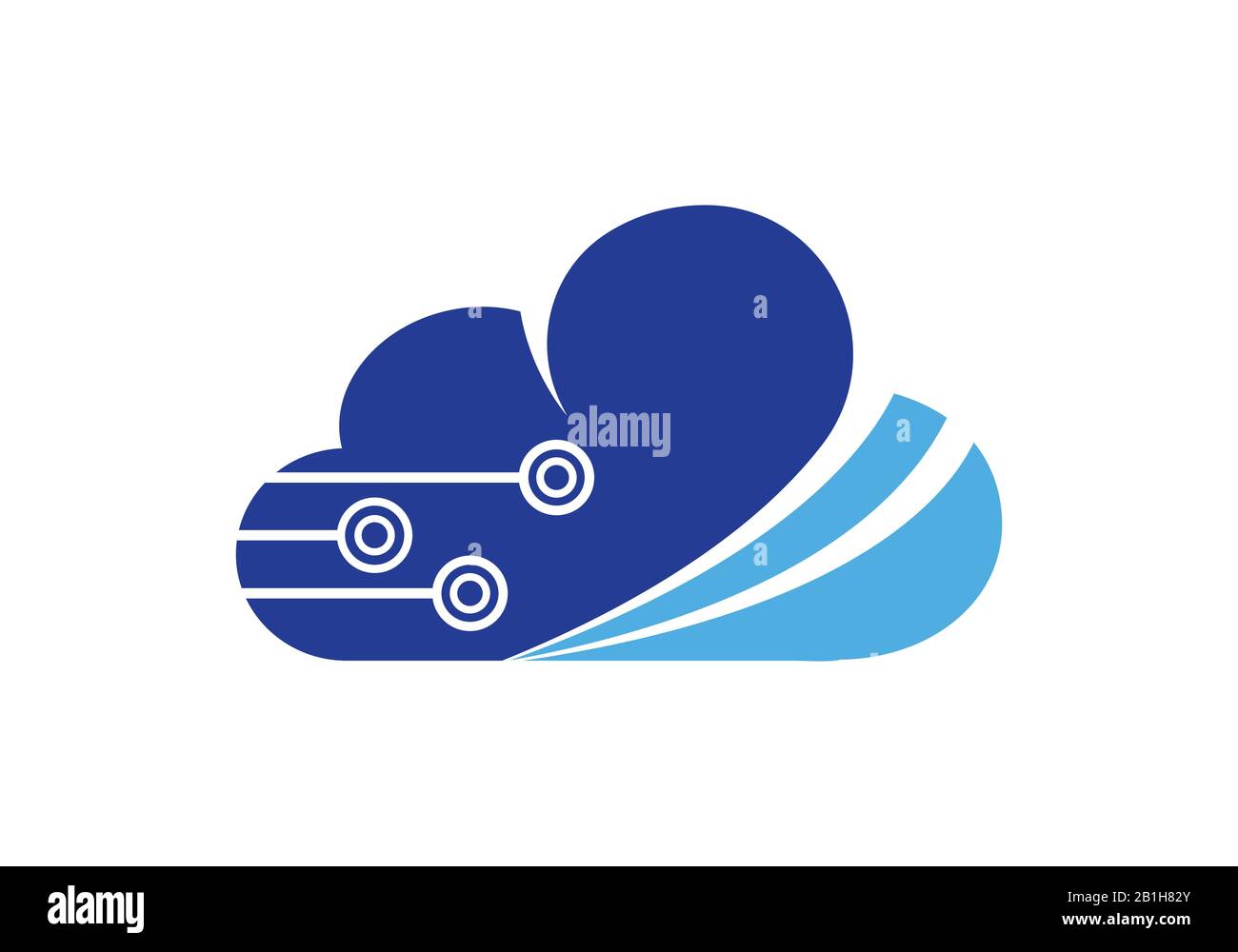 Digital Tech Cloud Logo design sign Vector Illustrations Stock Vector ...