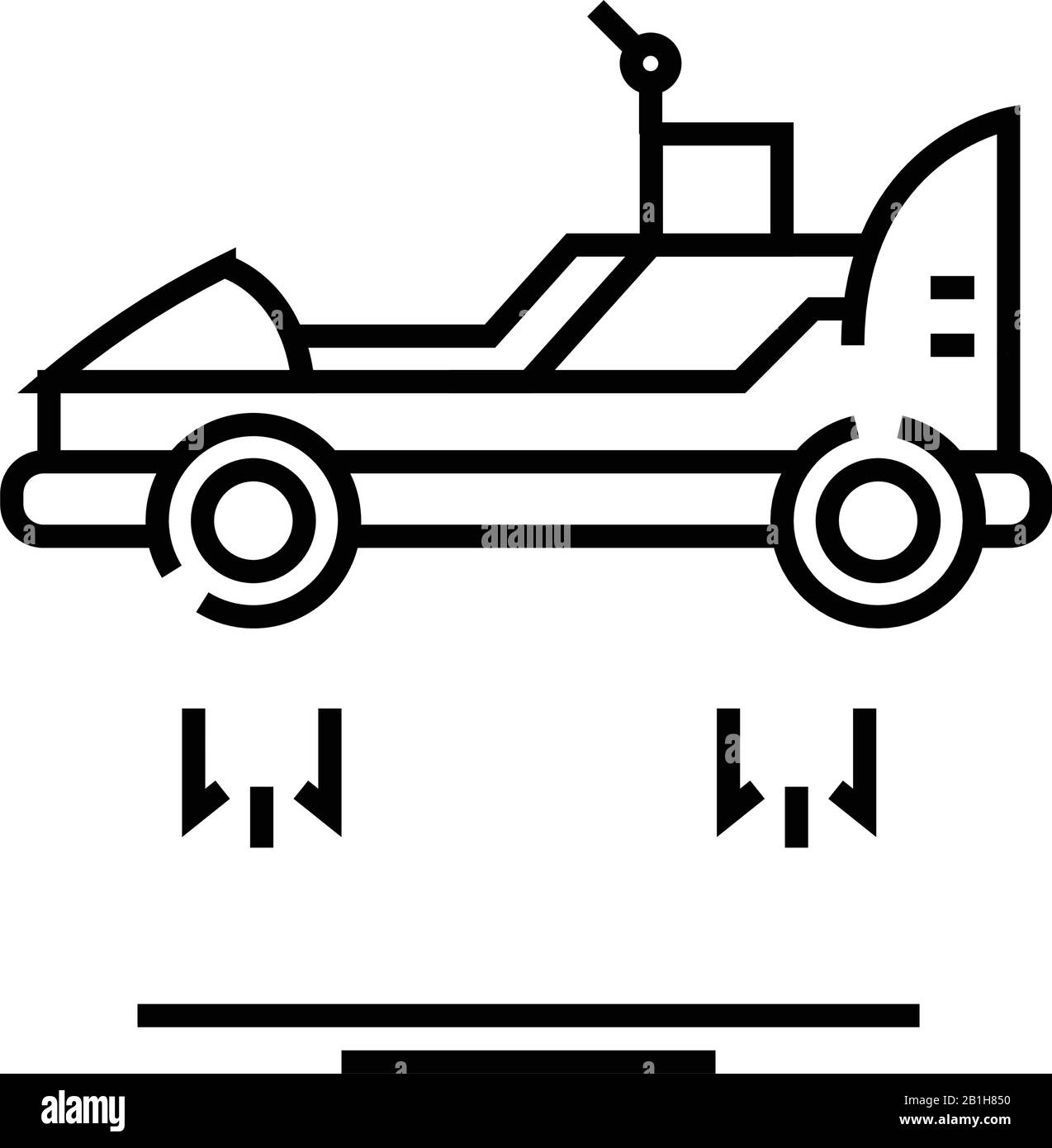 Flying car line icon, concept sign, outline vector illustration, linear ...