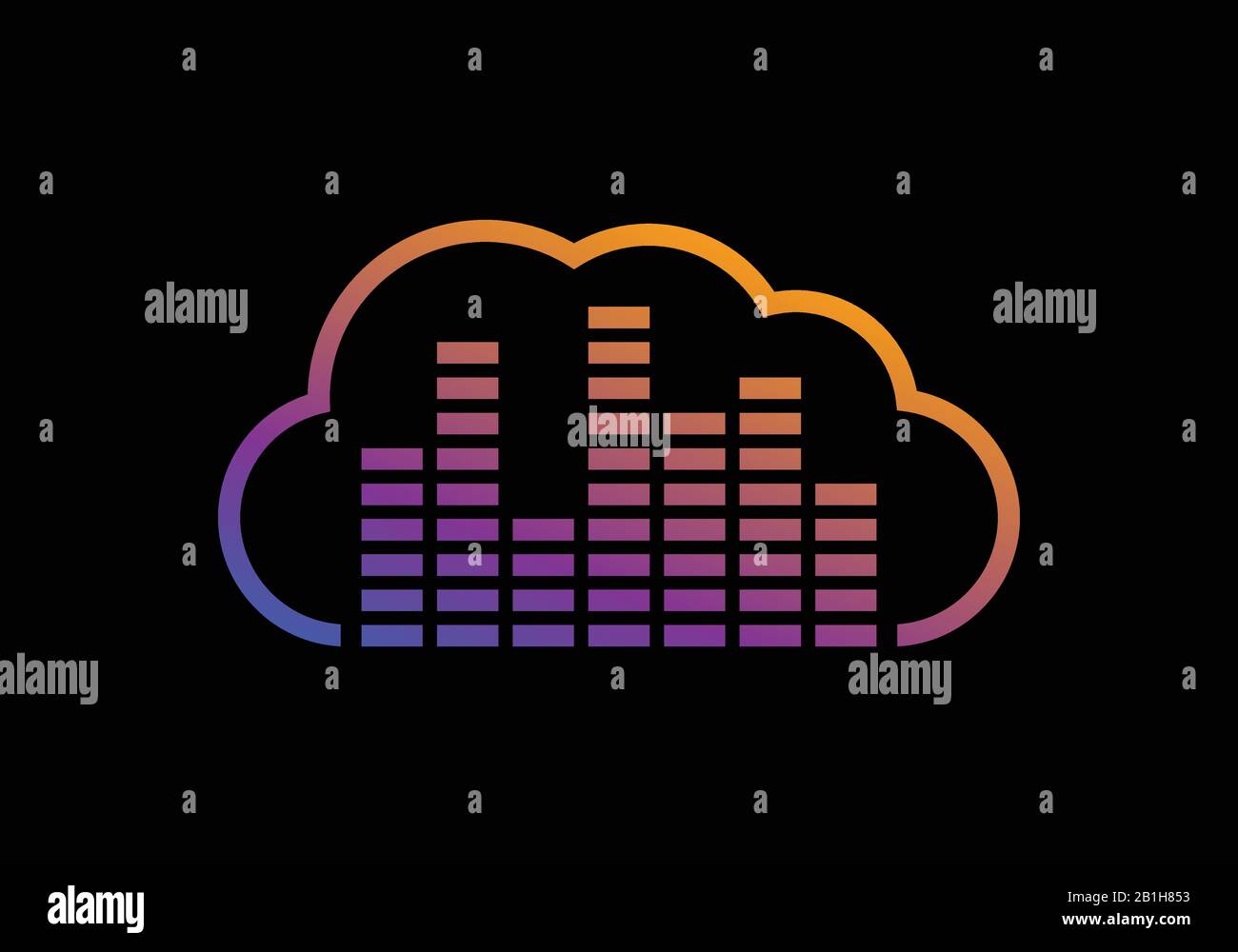 Cloud Music Storage logo design Concept, Music Icon Stock Vector Image ...