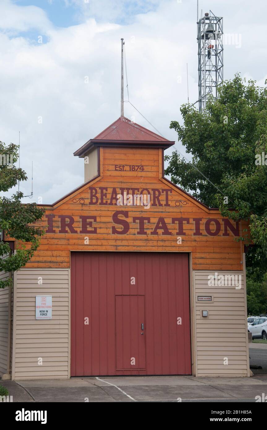 Historic fire station at Beaufort, western Victoria, Australia Stock ...