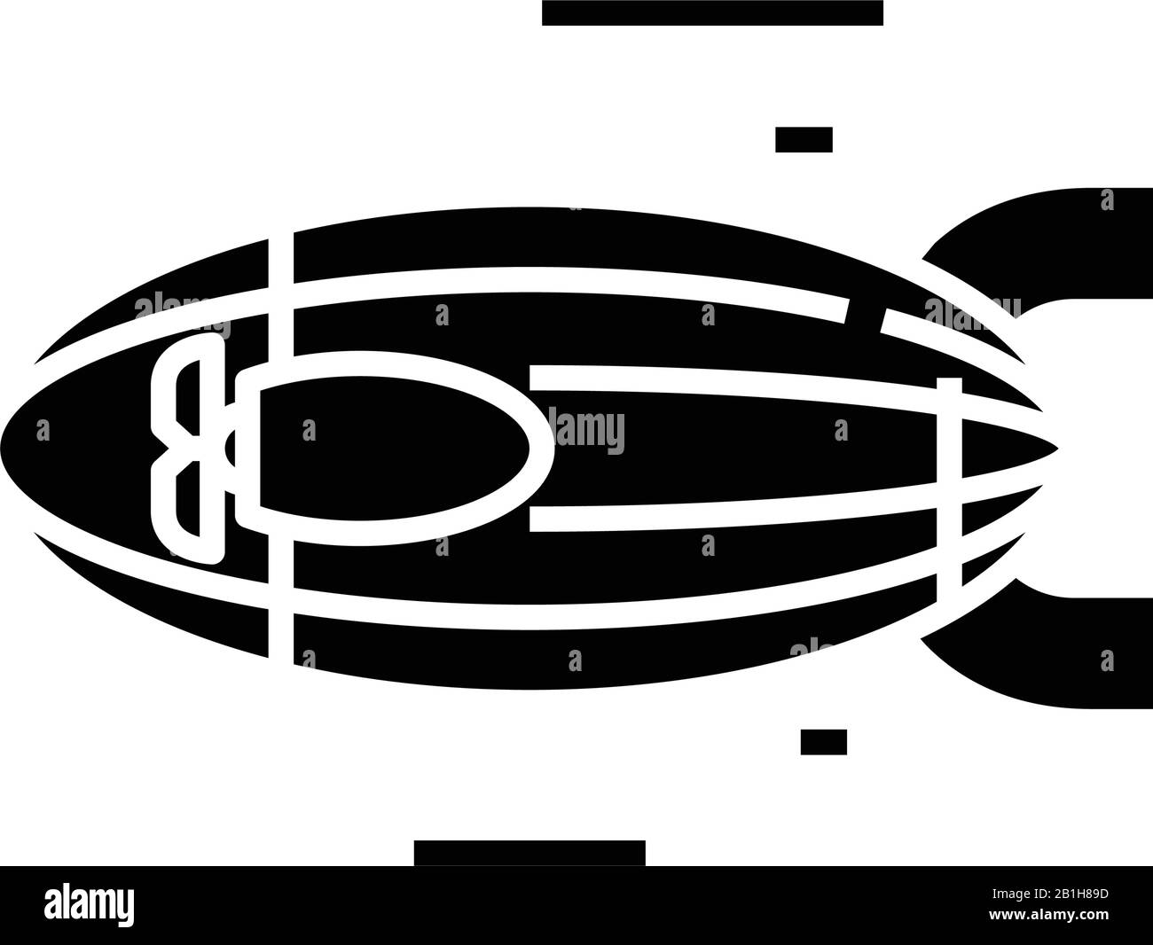 Airship black icon, concept illustration, vector flat symbol, glyph ...
