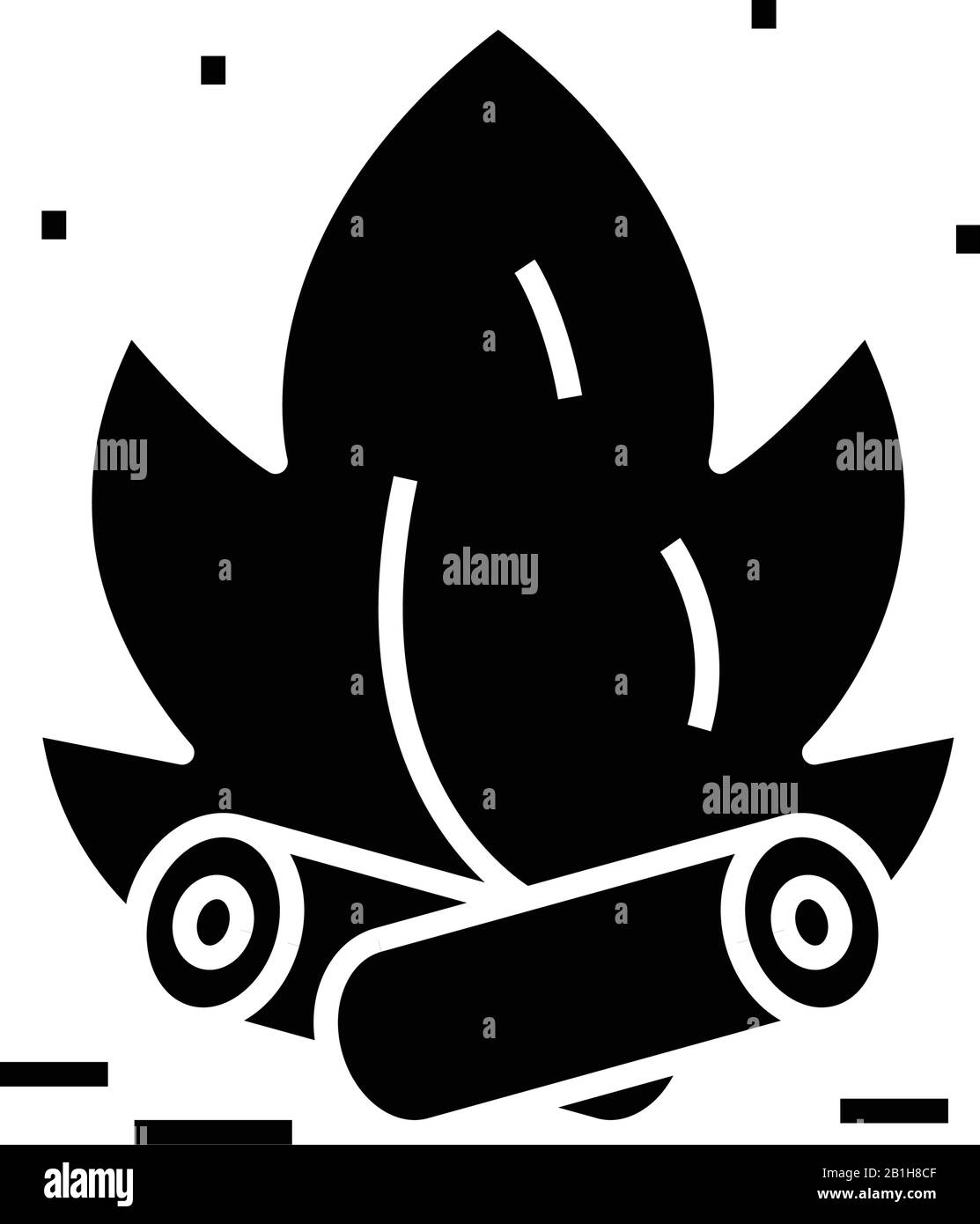 Bonfire black icon, concept illustration, vector flat symbol, glyph ...