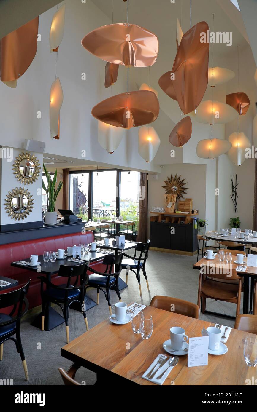 Interior view of Terrass Restaurant and Bar on the top floor of Terrass ...