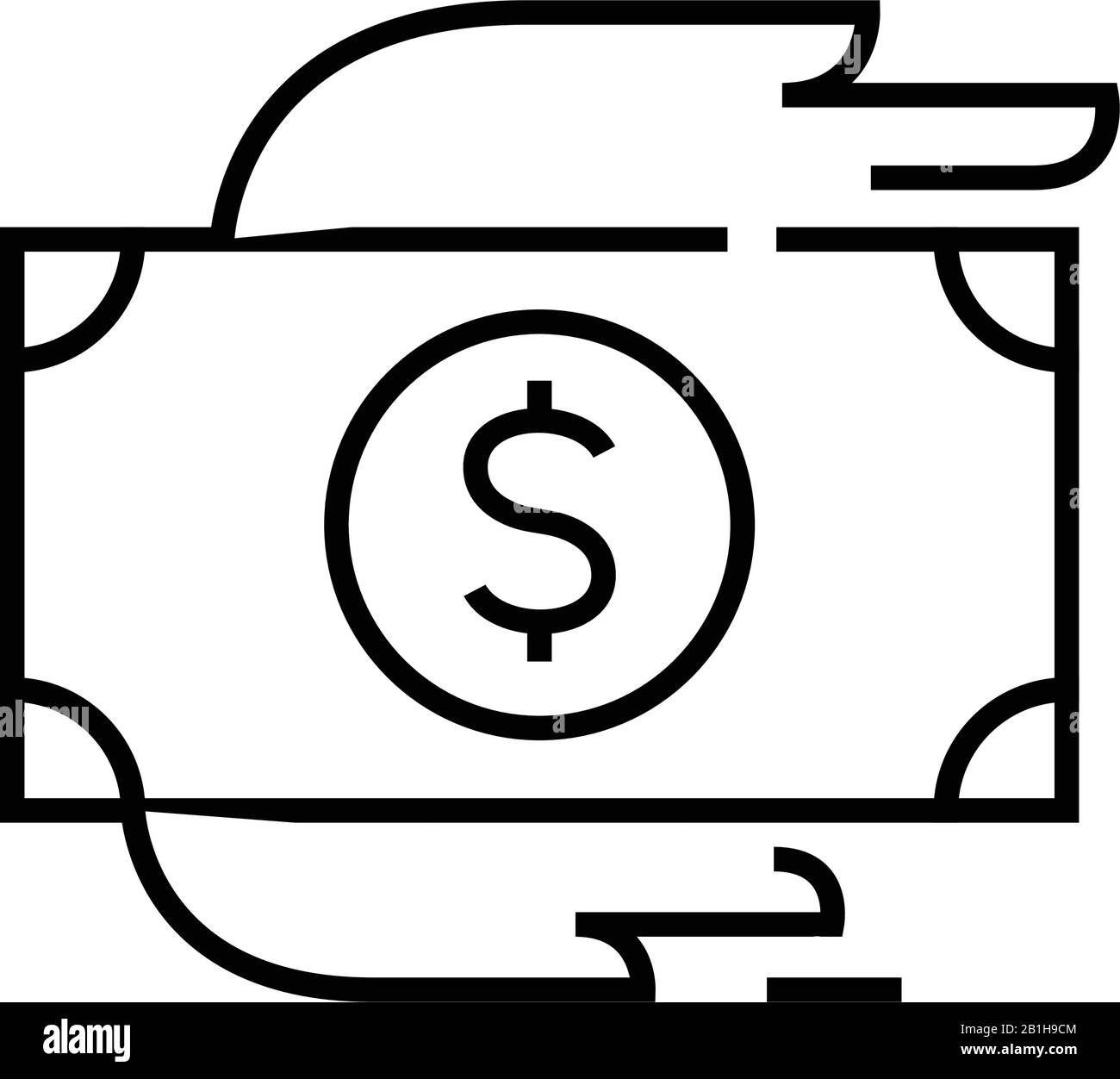 E-money line icon, concept sign, outline vector illustration, linear ...