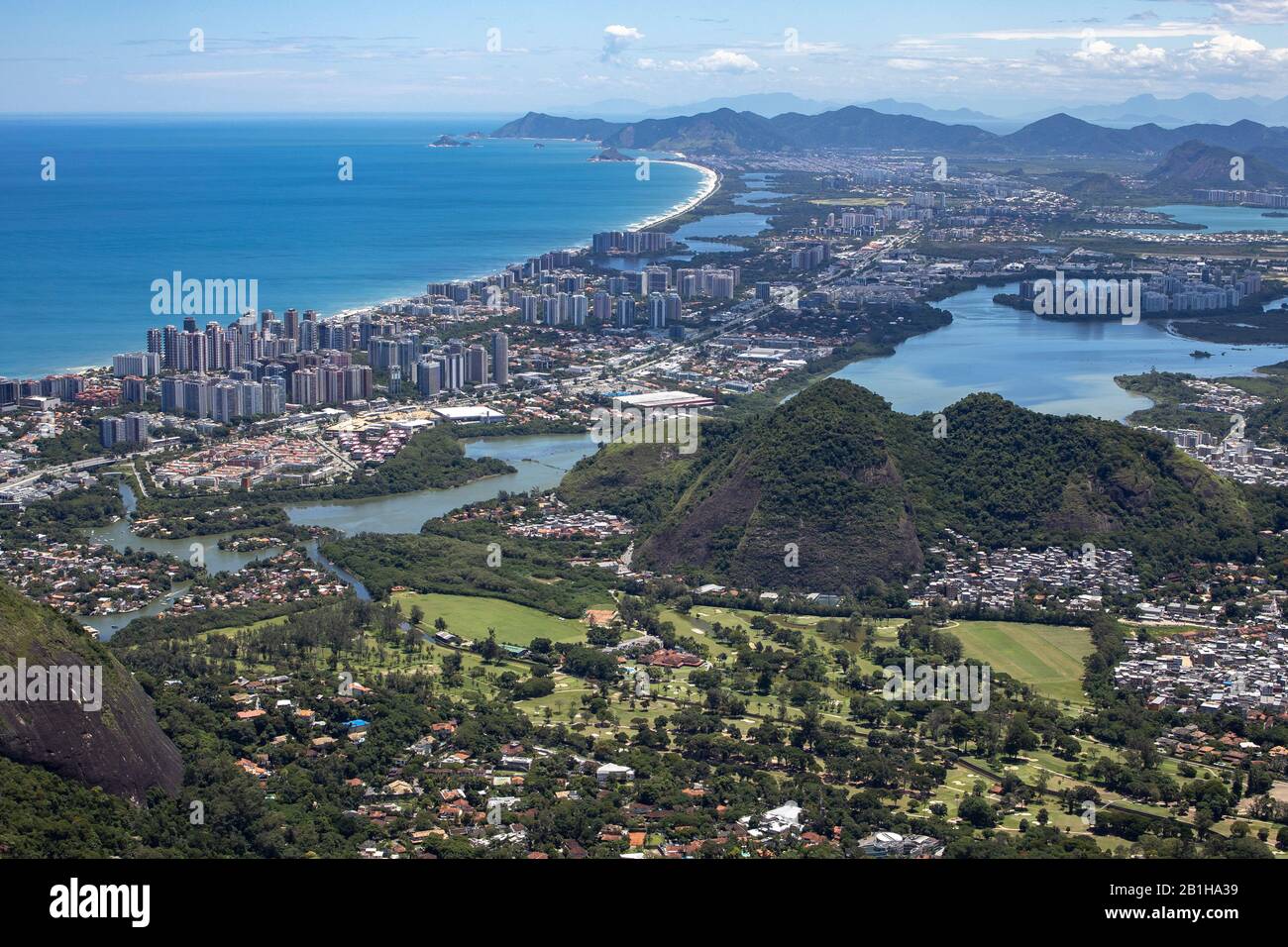 Barra da Tijuca neighbourhood in Rio de Janeiro with city lake and high ...