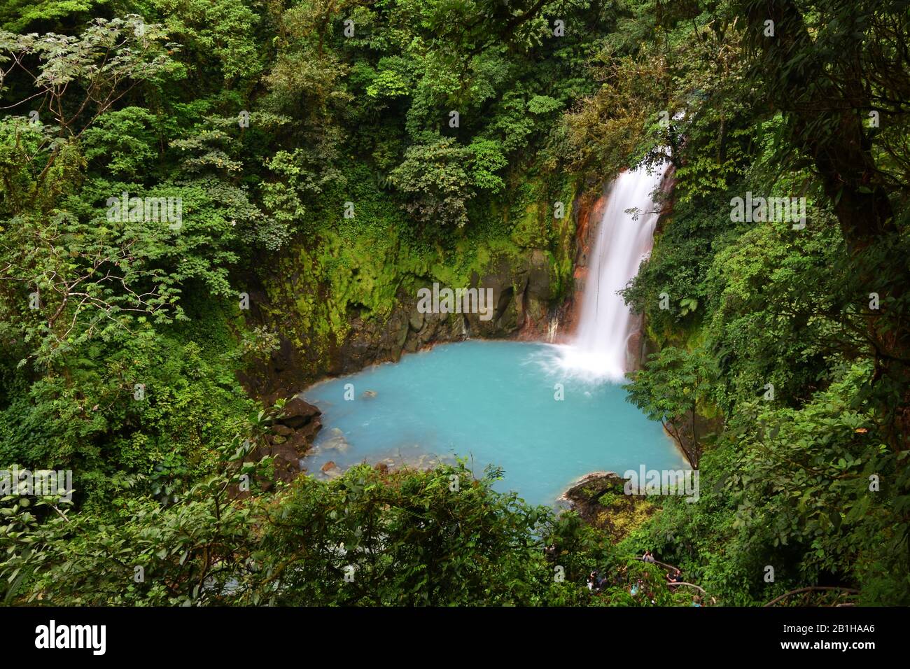 A Blue waterfall in Tenorio Volcano National Park, Costa Rica Stock ...