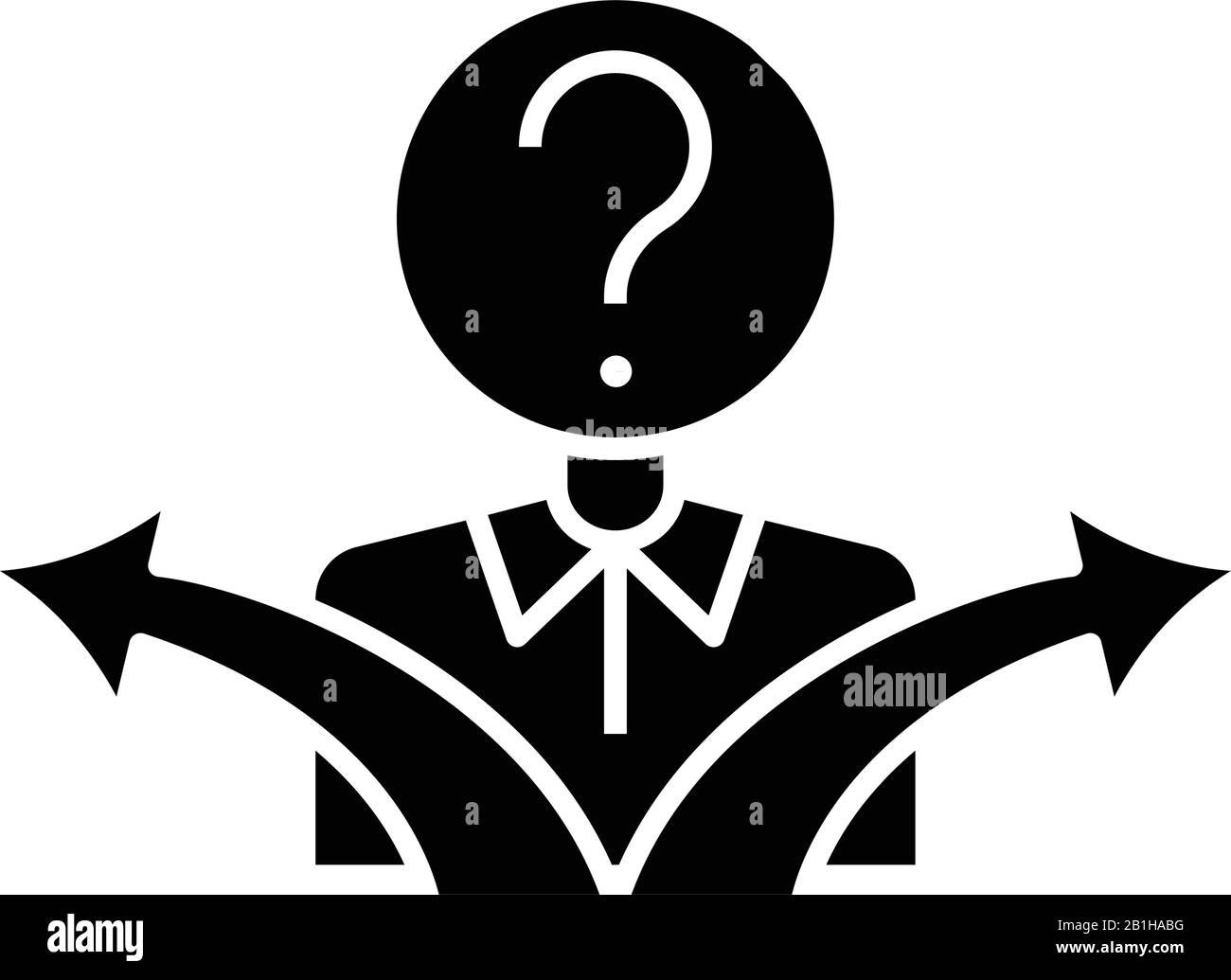 Big question black icon, concept illustration, vector flat symbol ...