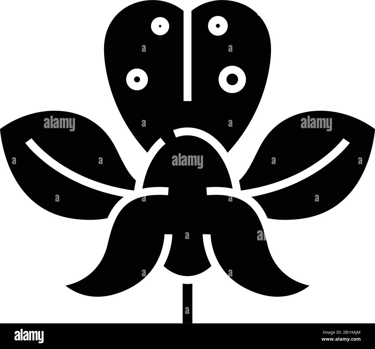 Blossoming flower black icon, concept illustration, vector flat symbol ...