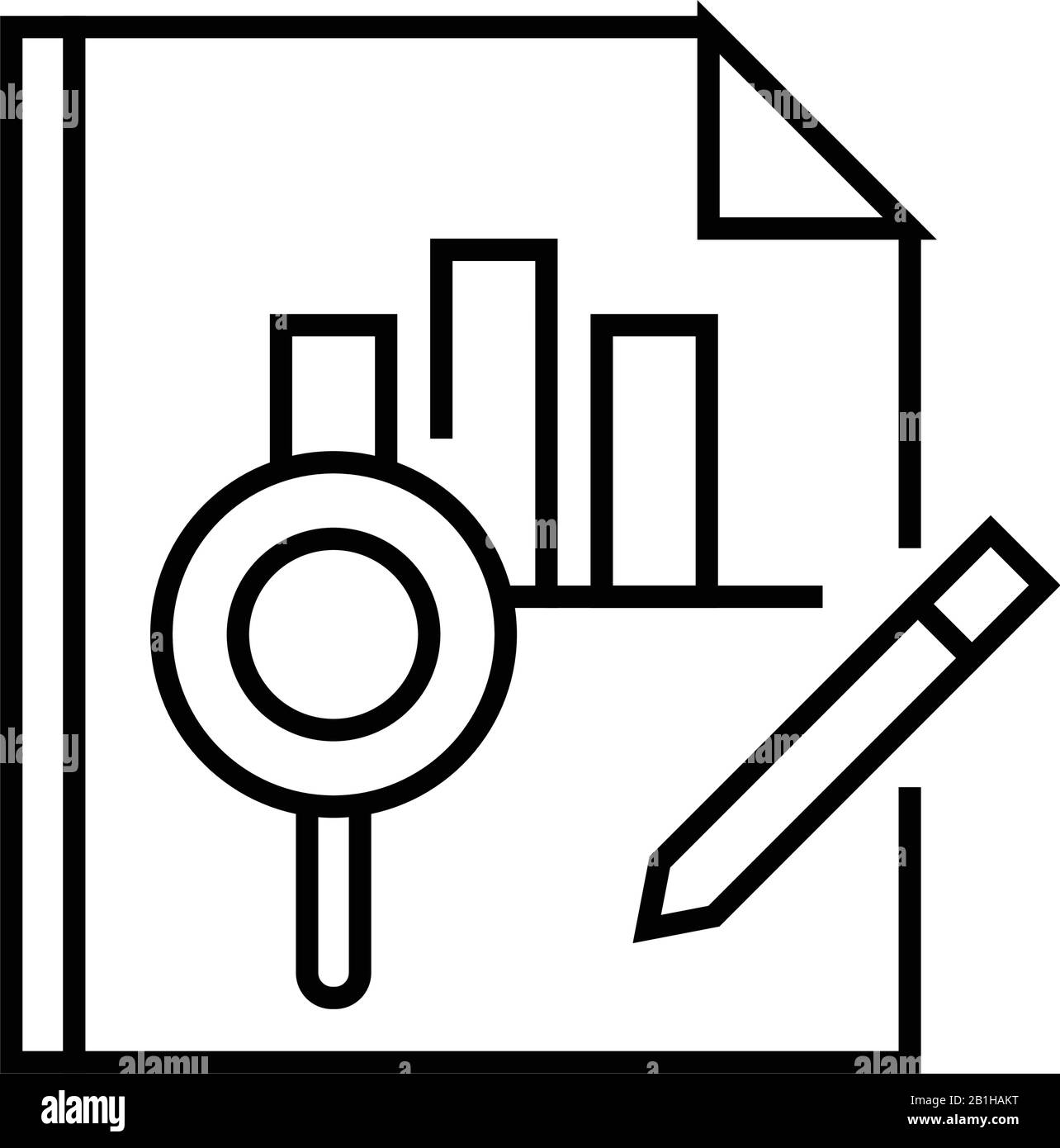 Editing data line icon, concept sign, outline vector illustration ...