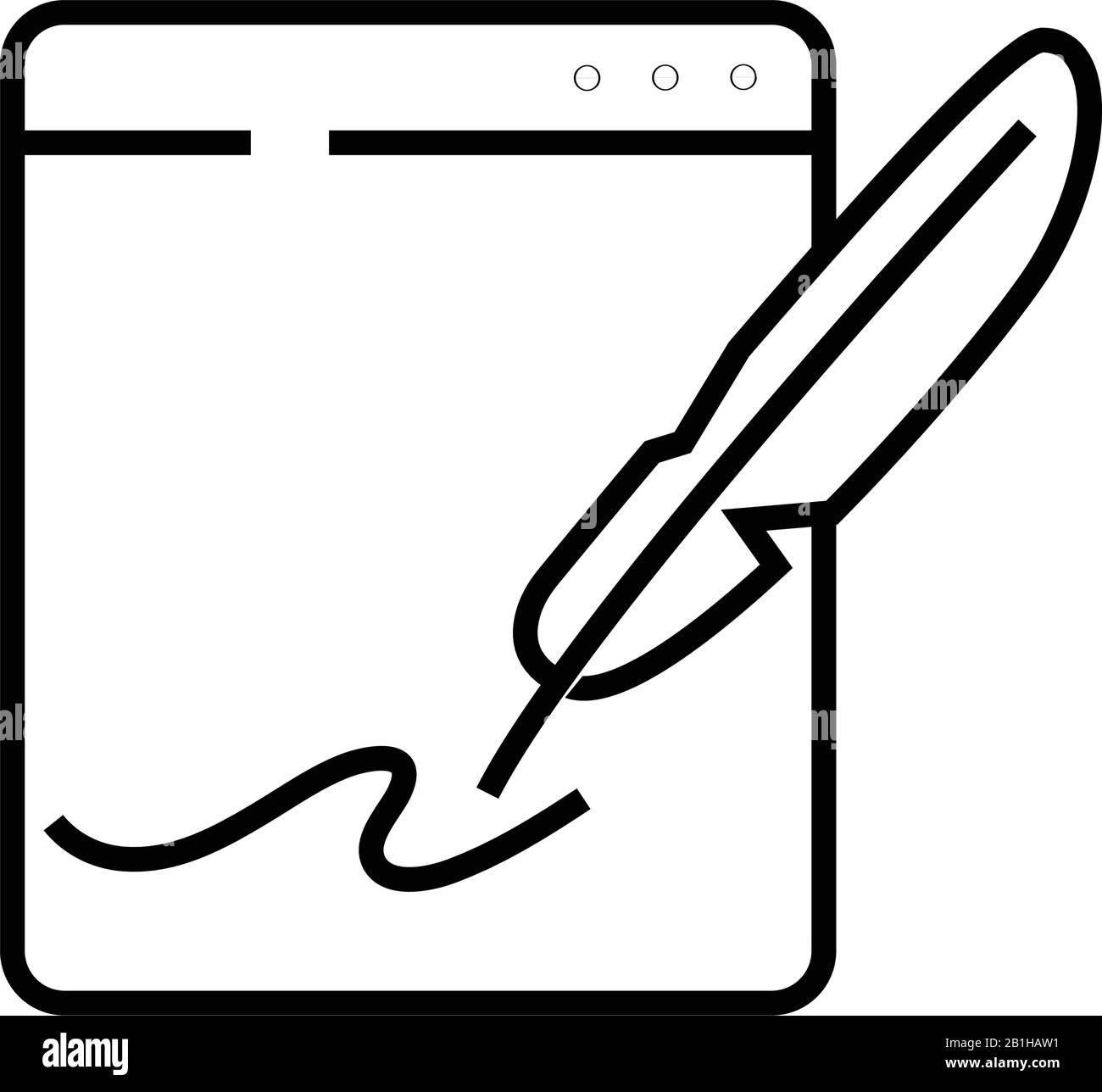 Electronic pen line icon, concept sign, outline vector illustration ...