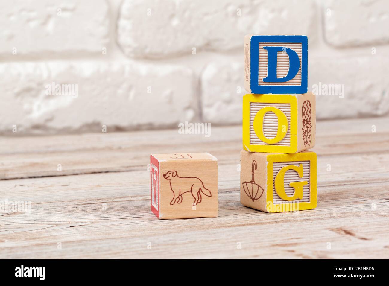 Wooden toy Blocks with the text: dog Stock Photo - Alamy