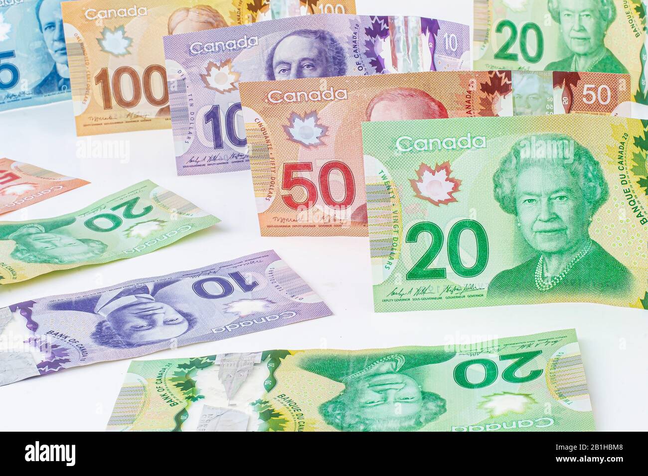 Canadian currency bills hi-res stock photography and images - Alamy