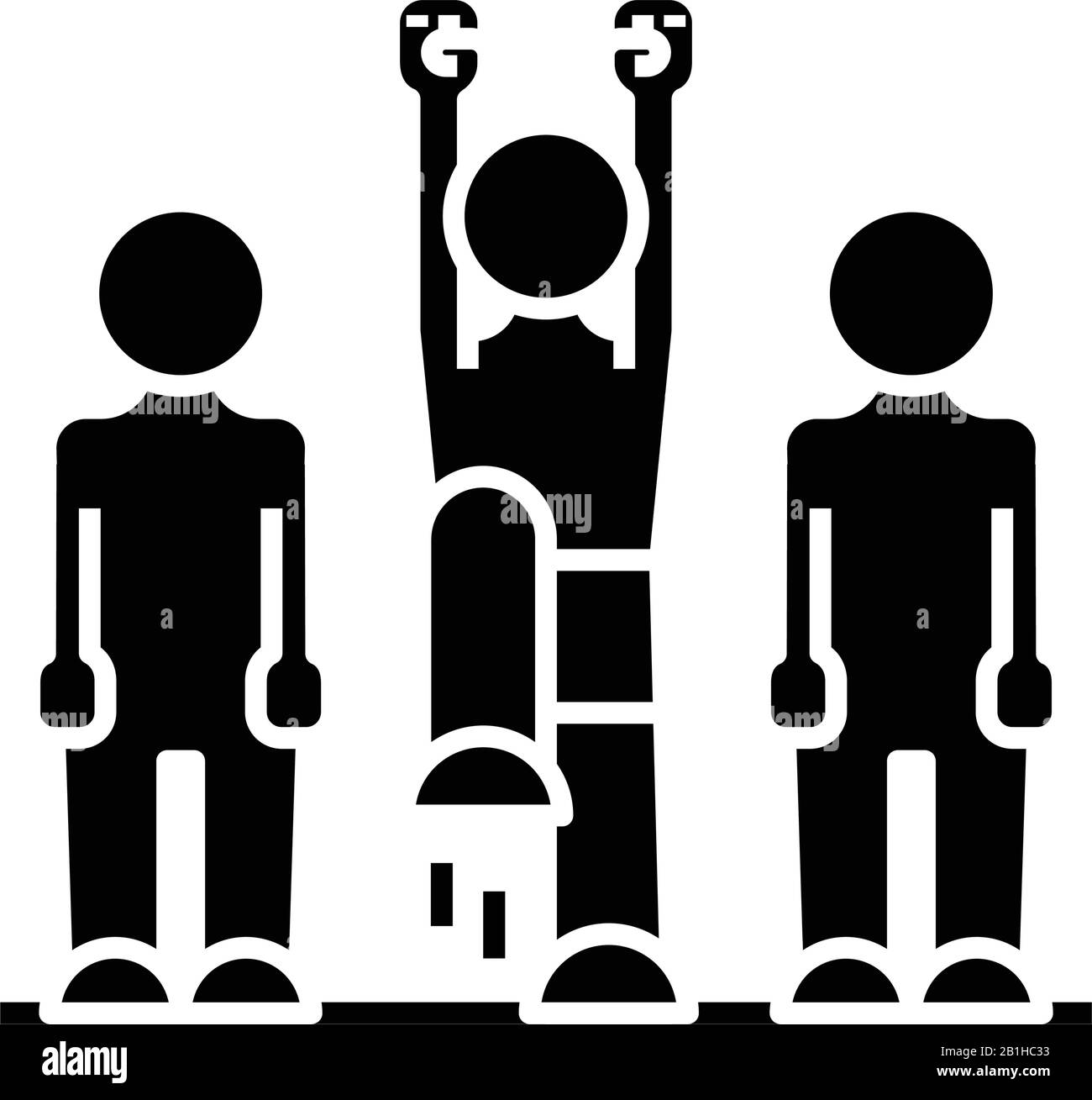 Active person black icon, concept illustration, vector flat symbol ...