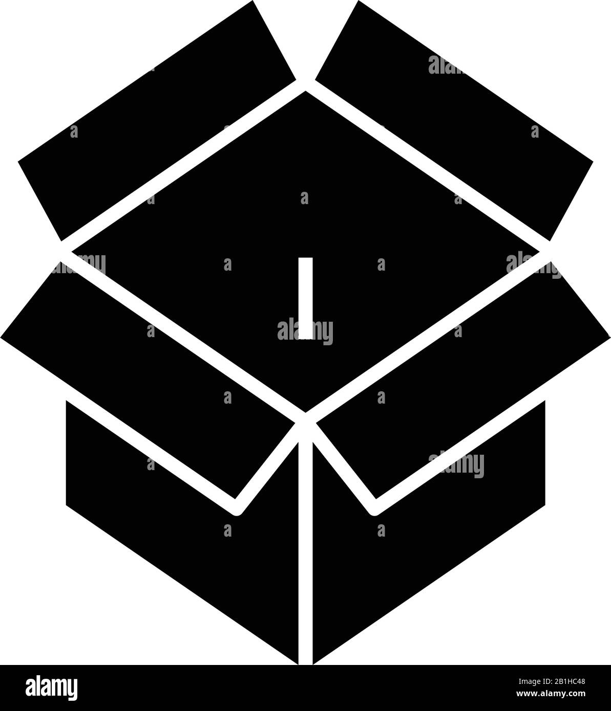 Box package black icon, concept illustration, vector flat symbol, glyph ...