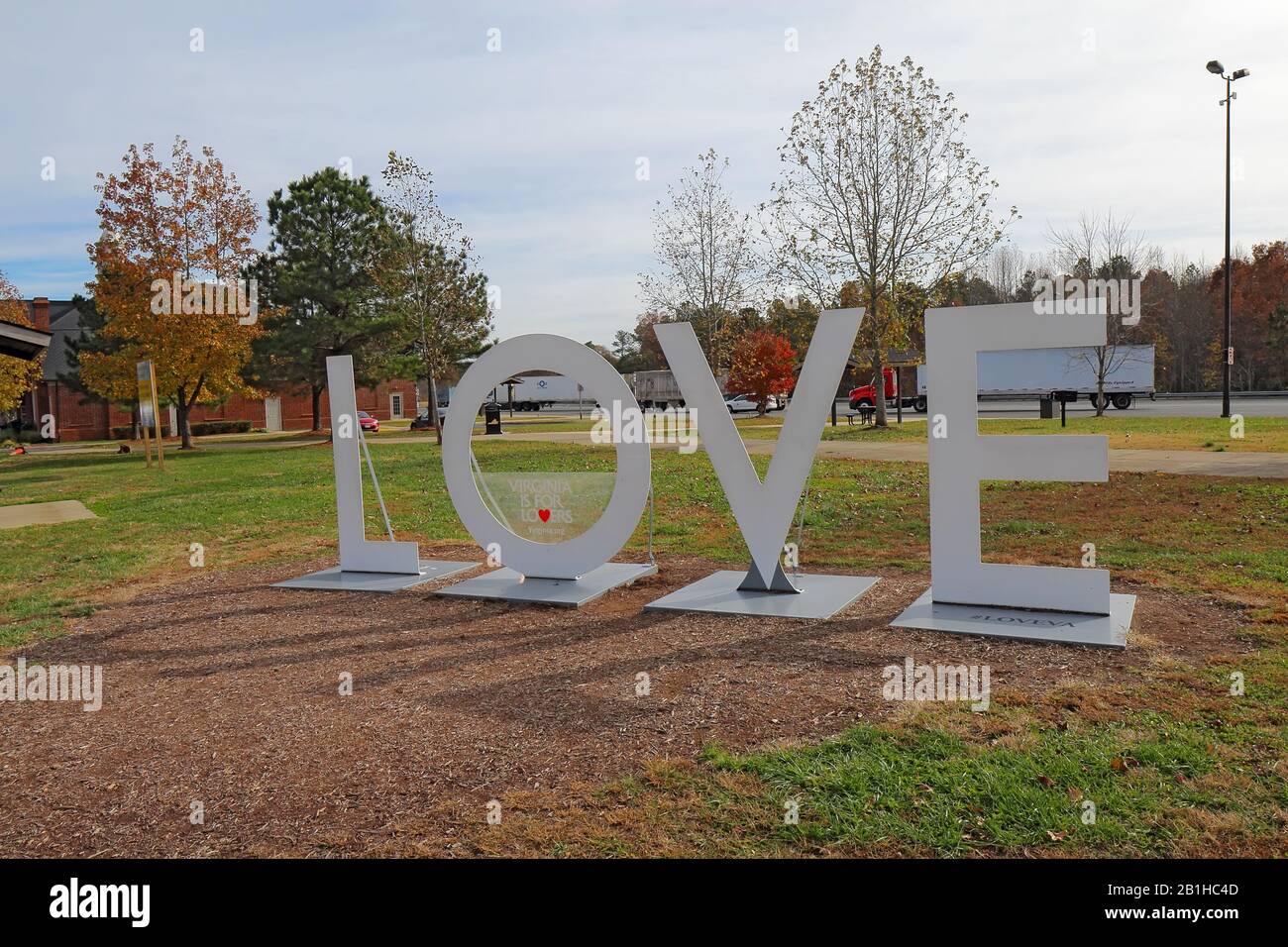 LOVE sign sculpture outside the Virginia Welcome Center in the western ...