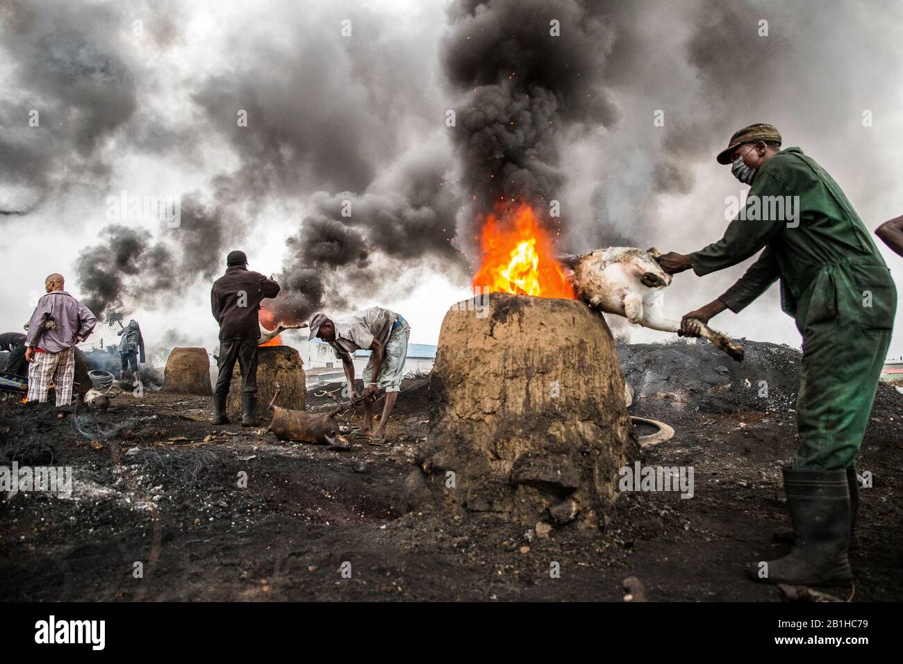 Goat meat processing in Gudu, Abuja, Nigeria Stock Photo - Alamy