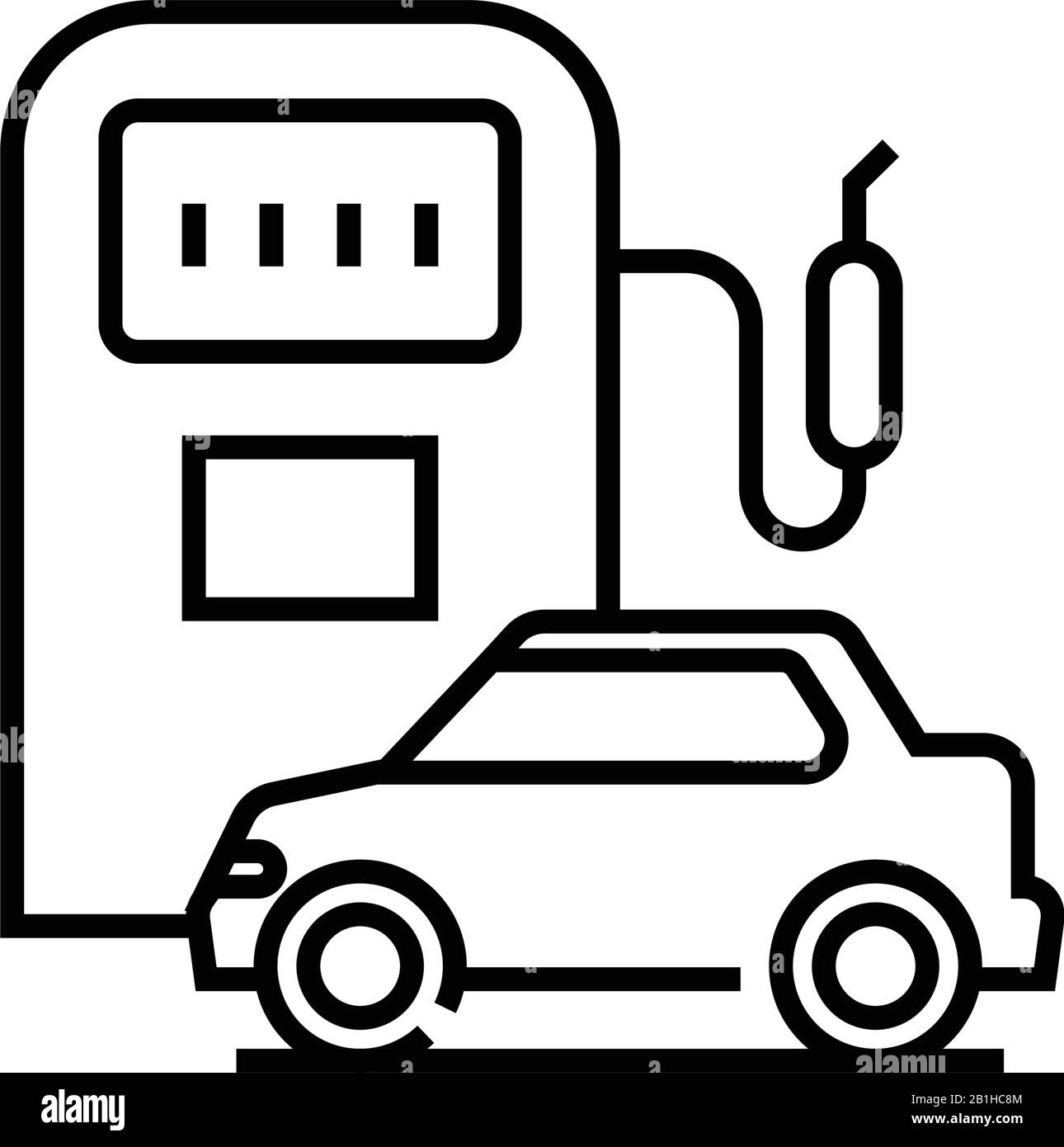 Electro filling line icon, concept sign, outline vector illustration ...