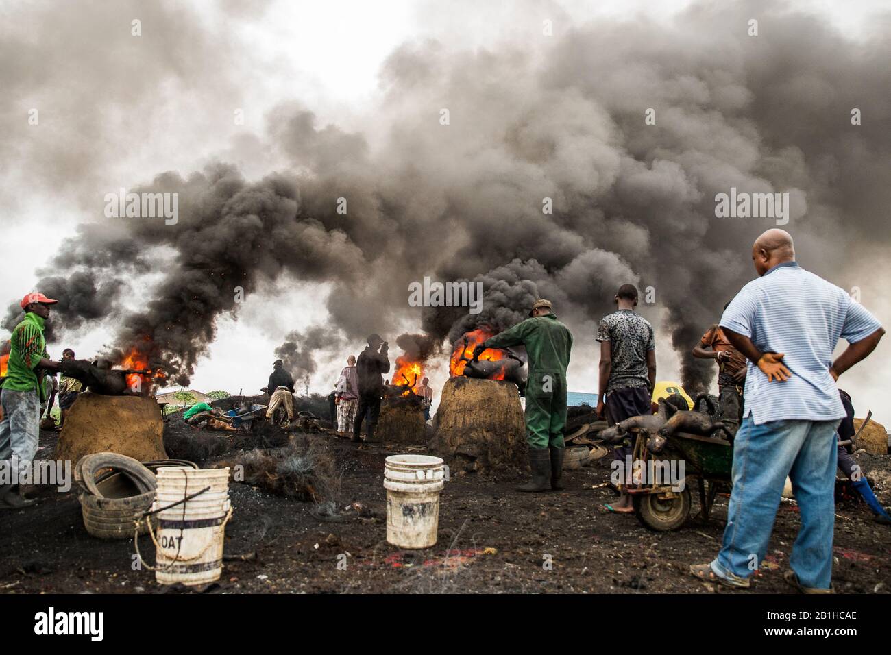 Goat meat processing in Gudu, Abuja, Nigeria Stock Photo - Alamy
