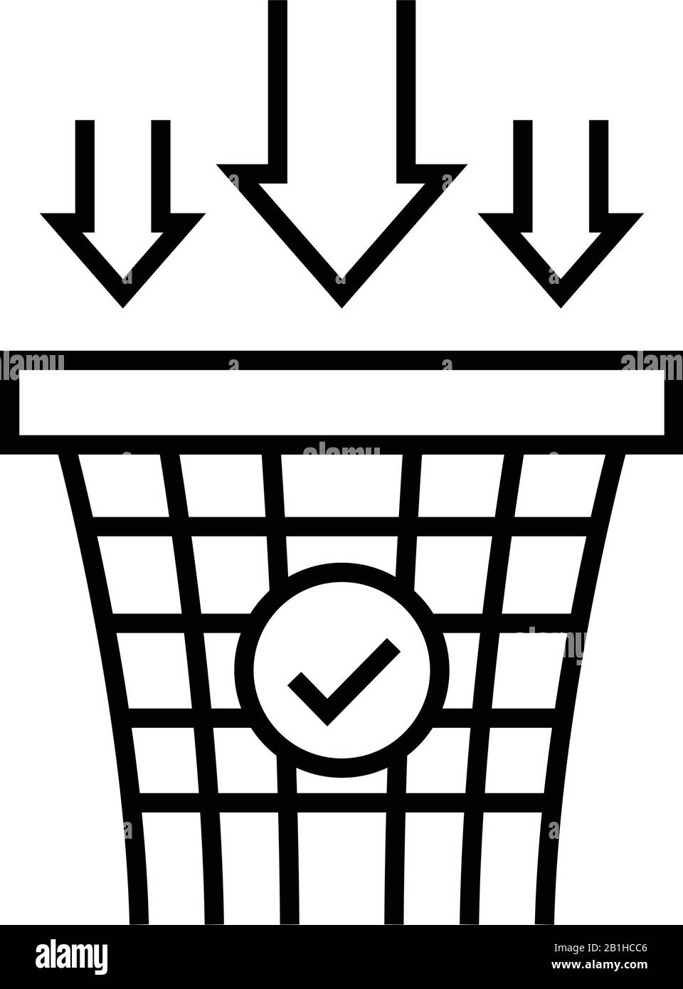 Garbage box line icon, concept sign, outline vector illustration ...