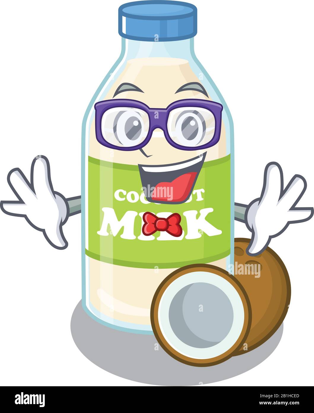 A cartoon concept of Geek coconut milk design Stock Vector Image & Art ...
