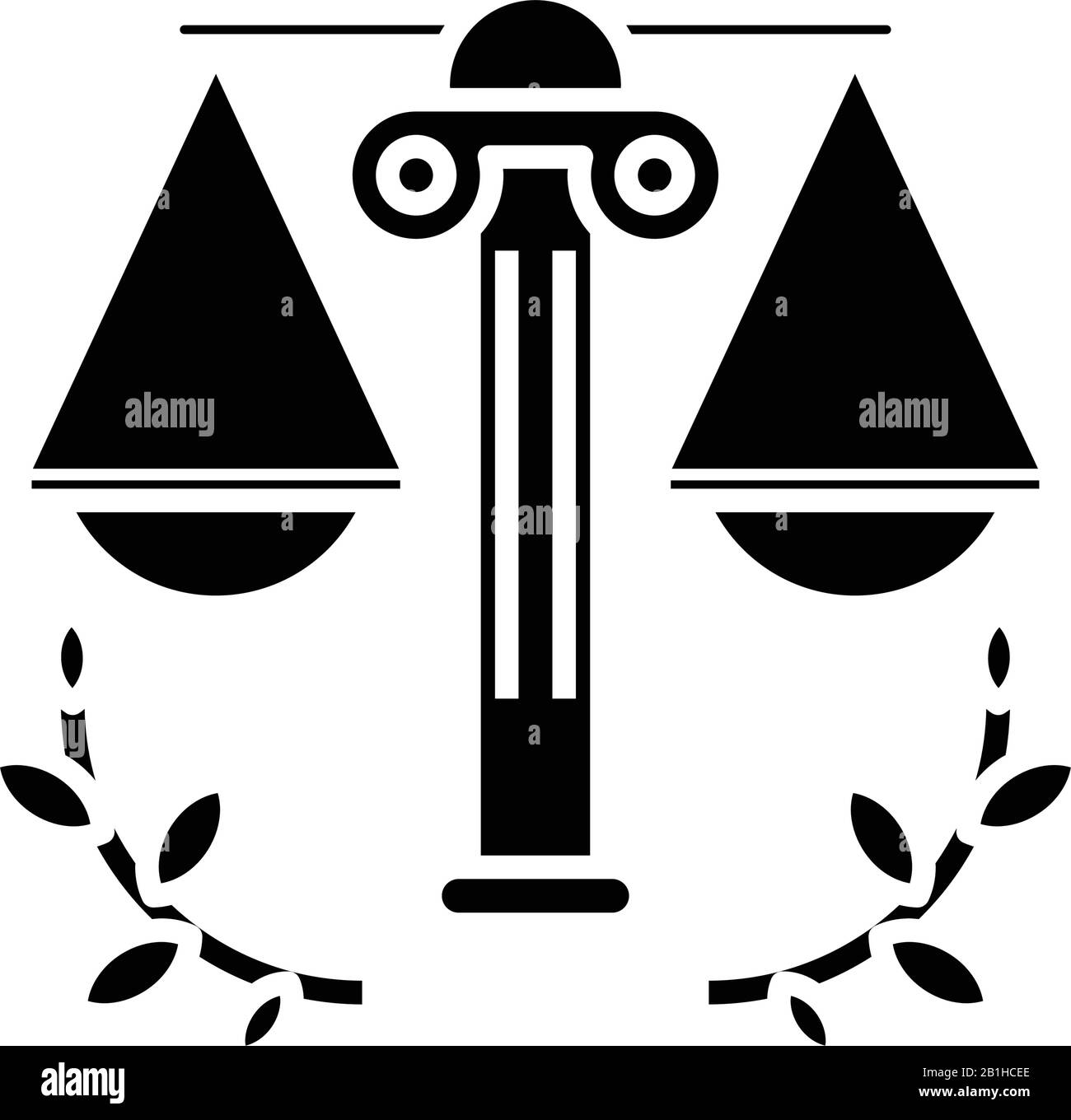 Balance black icon, concept illustration, vector flat symbol, glyph ...