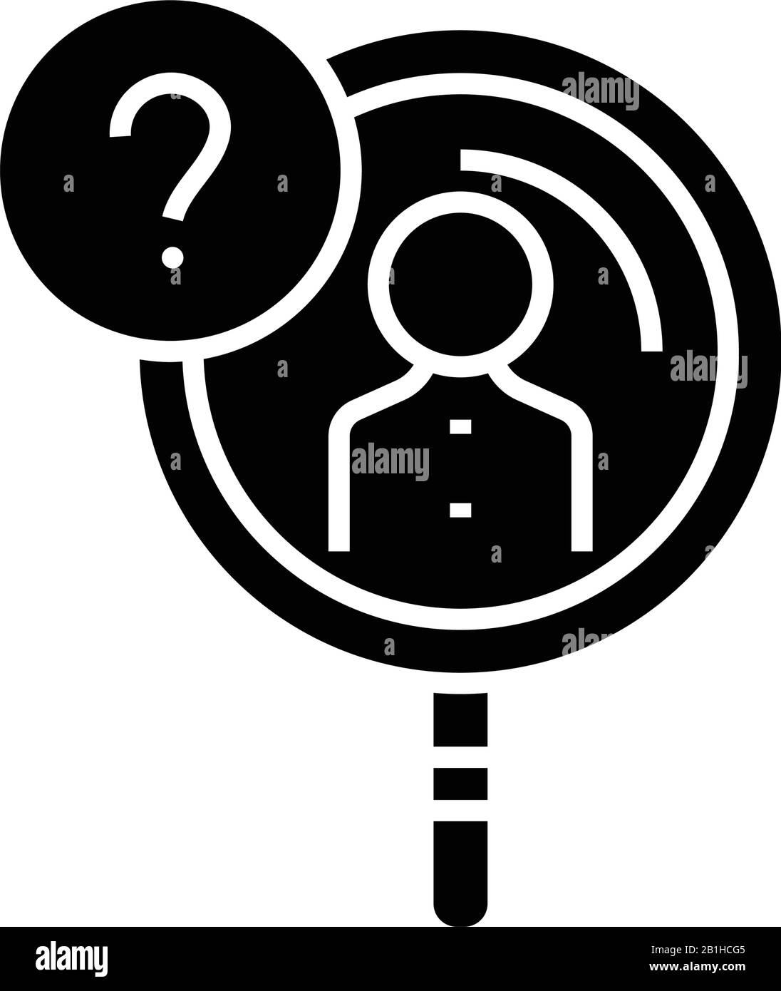 Big question black icon, concept illustration, vector flat symbol ...