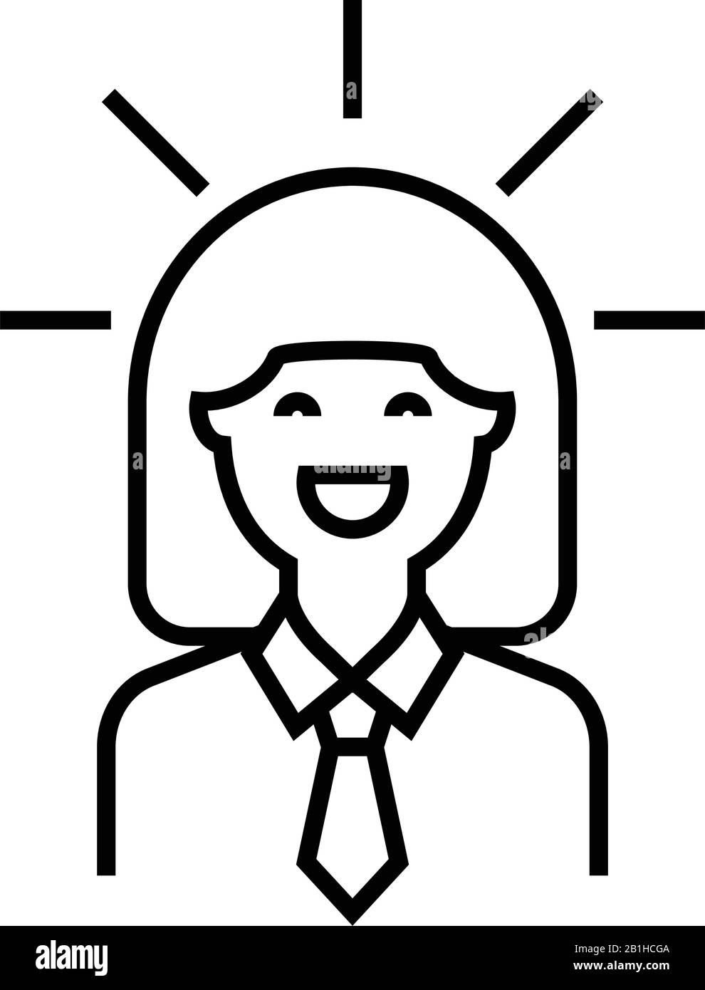 Friendly manager line icon, concept sign, outline vector illustration ...