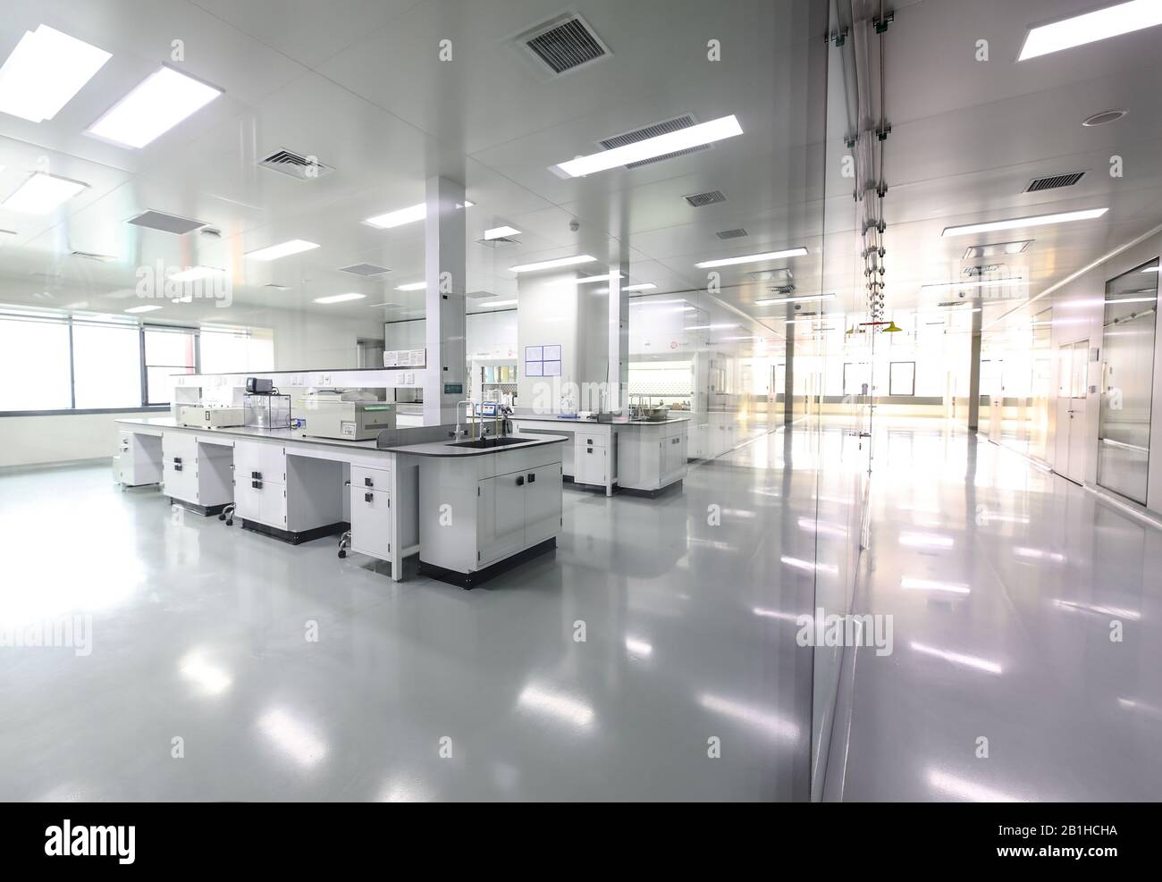 BEIJING, CHINA - JUNE 03, 2019: Modern drug manufacturing laboratory ...