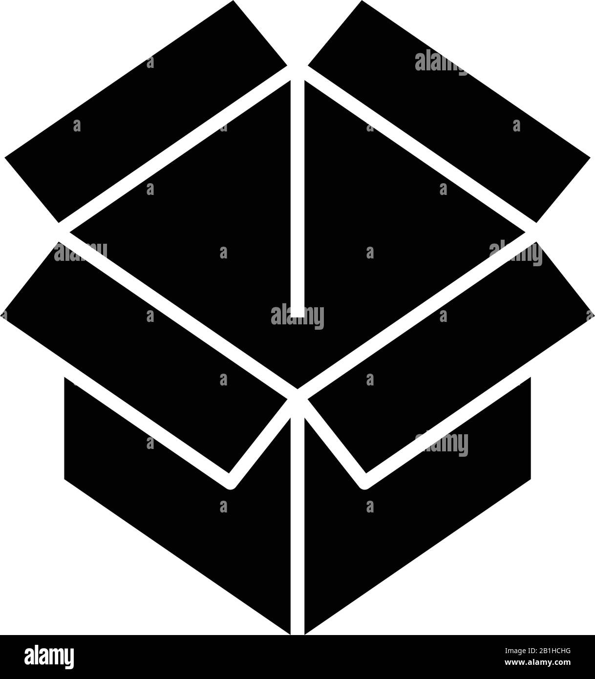 Box black icon, concept illustration, vector flat symbol, glyph sign ...