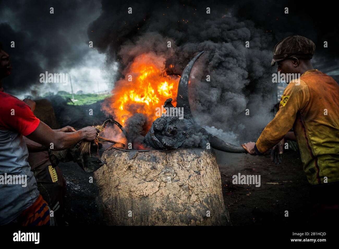 Goat meat processing in Gudu, Abuja, Nigeria Stock Photo - Alamy