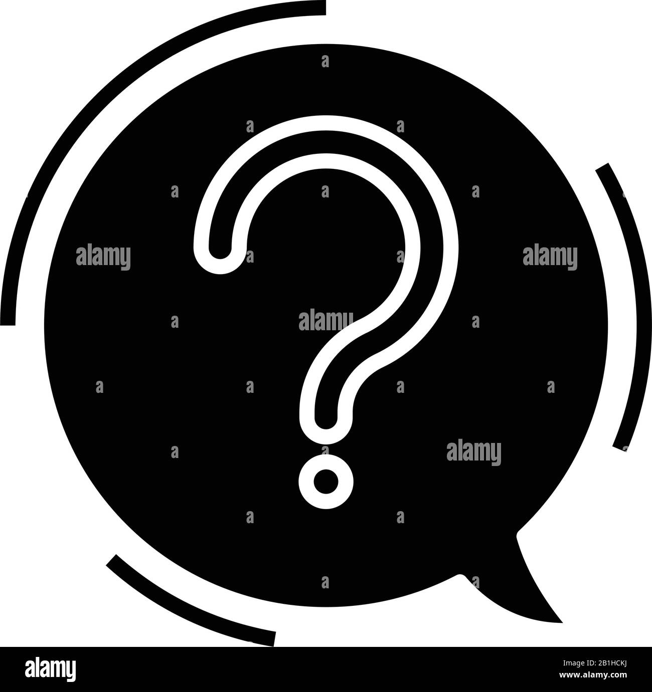 Big question black icon, concept illustration, vector flat symbol ...
