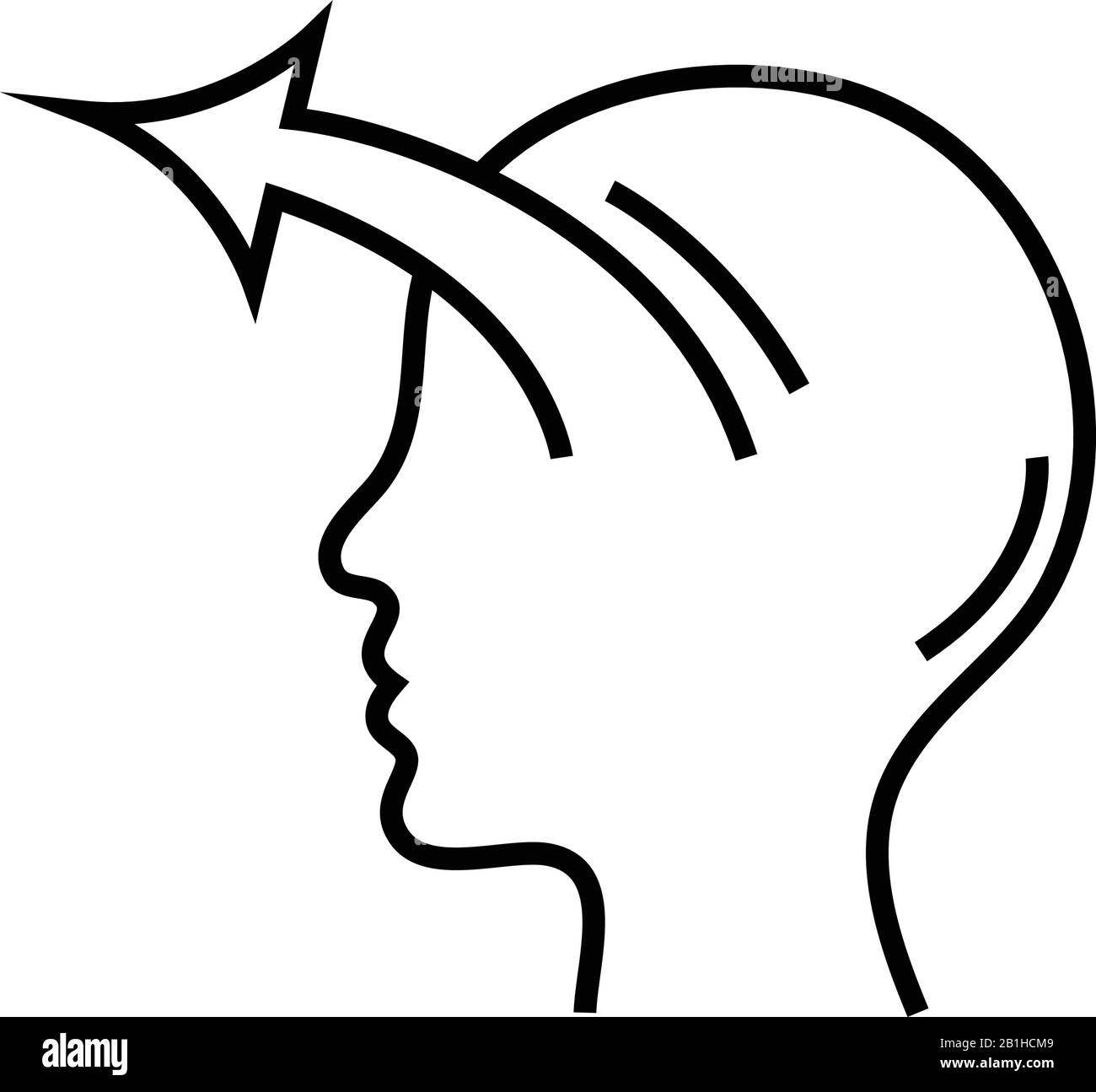 Focused mind line icon, concept sign, outline vector illustration ...